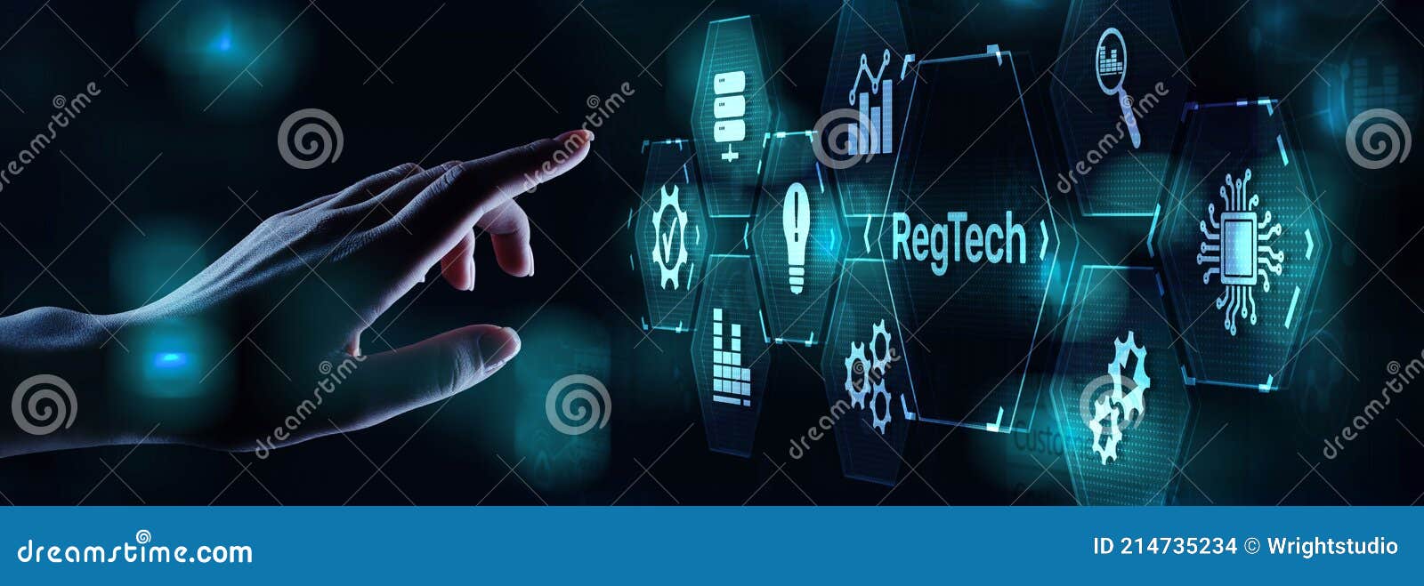 Regtech Regulation and Supervision Technology Concept on Virtual Screen ...