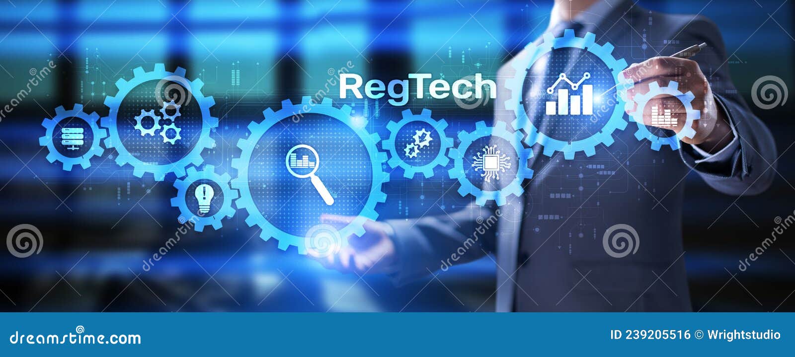 Regtech Regulation and Supervision Technology Concept on Virtual Screen ...