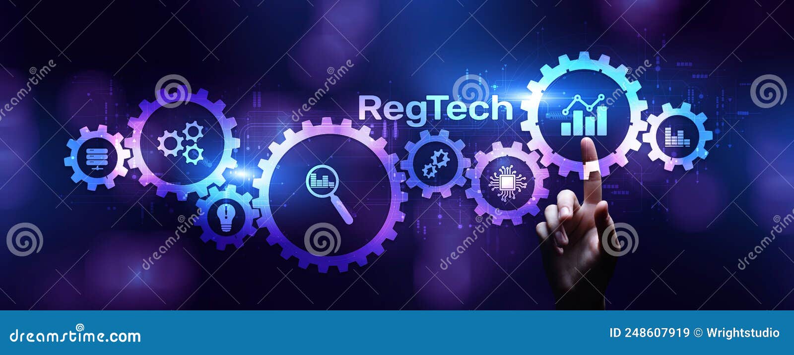 Regtech Regulation and Supervision Technology Concept on Virtual Screen ...