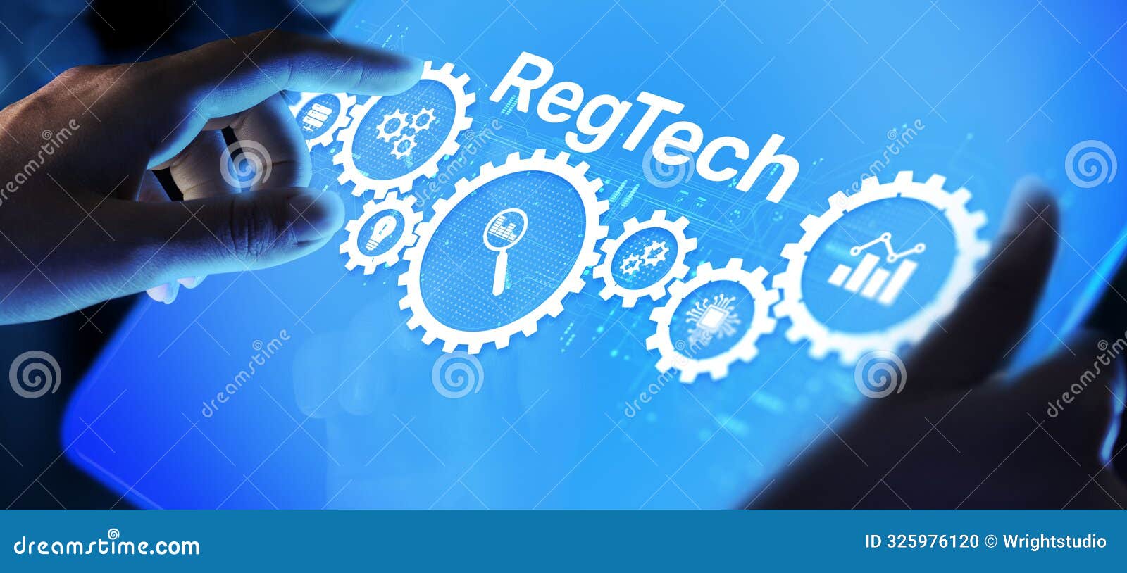 Regtech Regulation and Supervision Technology Concept on Virtual Screen ...