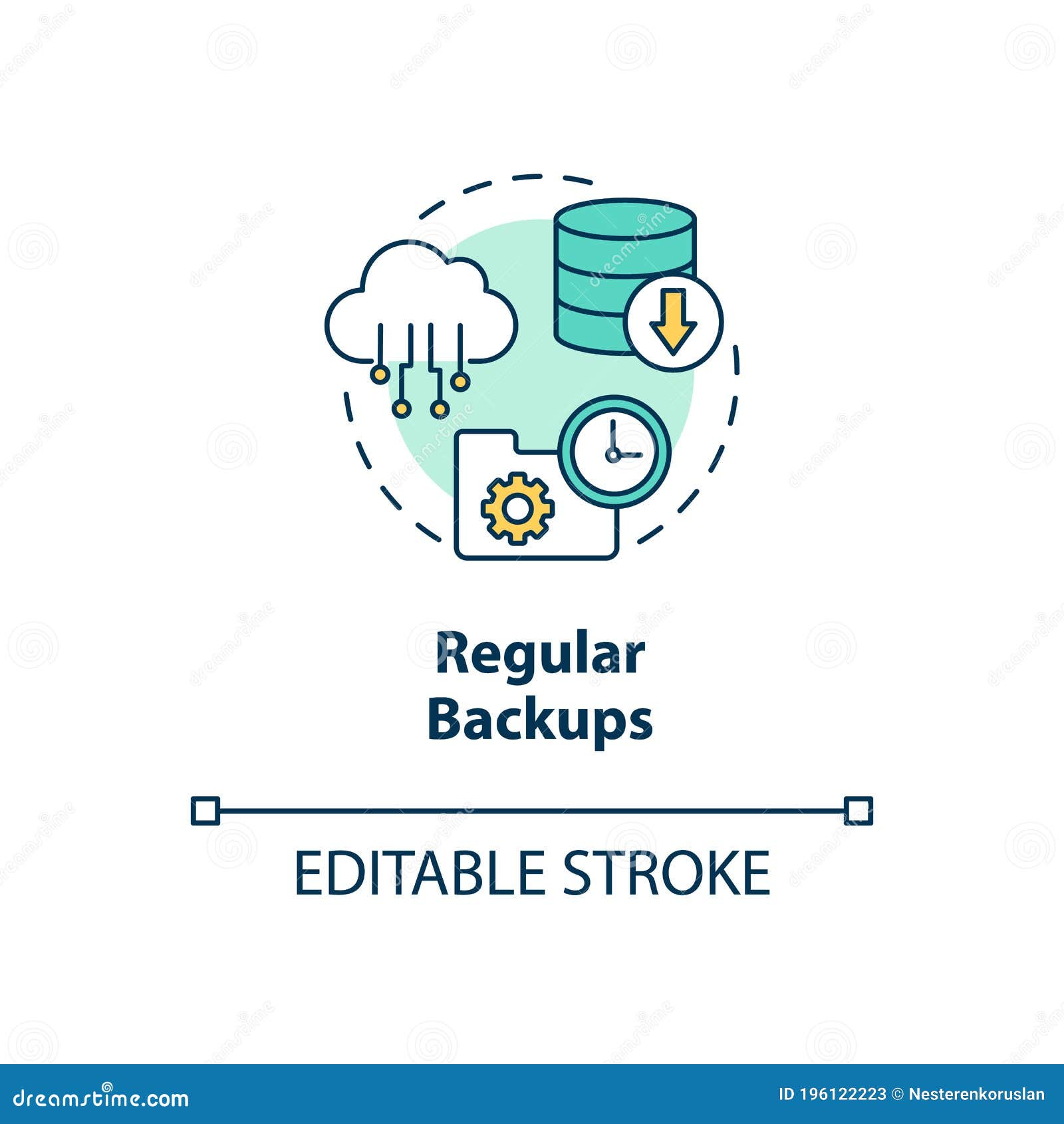 Regular Backups Concept Icon Stock Vector - Illustration of icon ...
