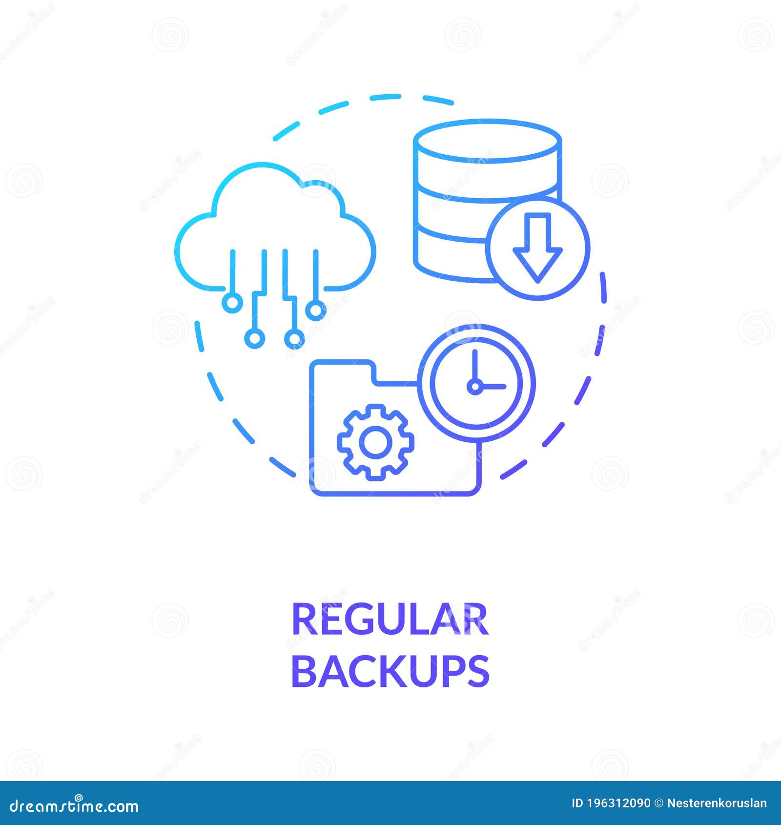 Regular Backups Concept Icon Stock Vector - Illustration of data ...