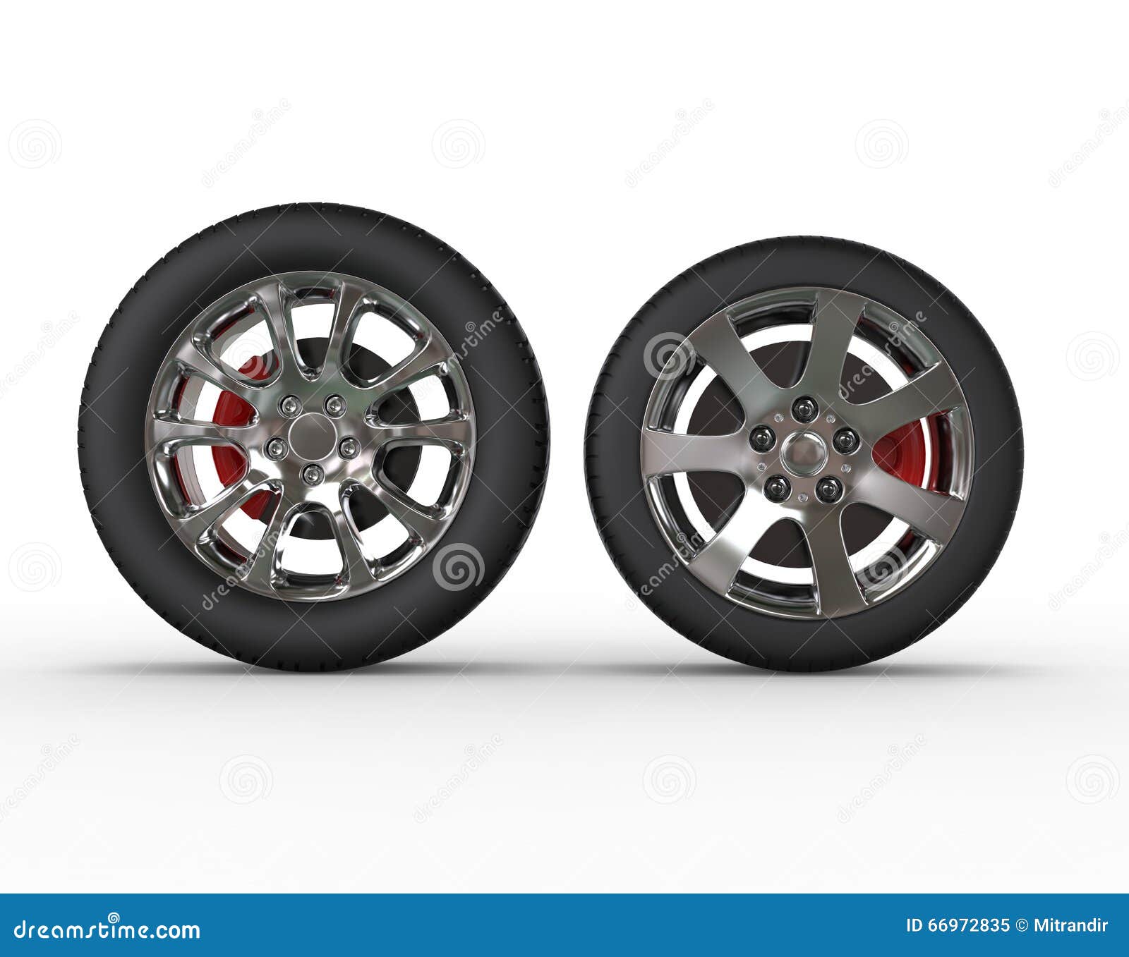 Regular Car Wheels - Front View Stock Illustration - Illustration of ...