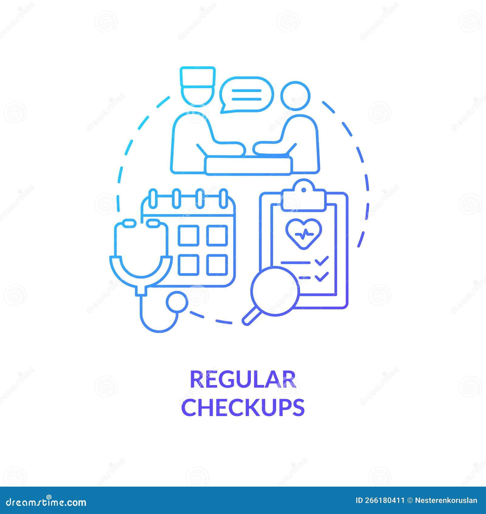 Regular Checkup Blue Gradient Concept Icon Stock Vector - Illustration ...