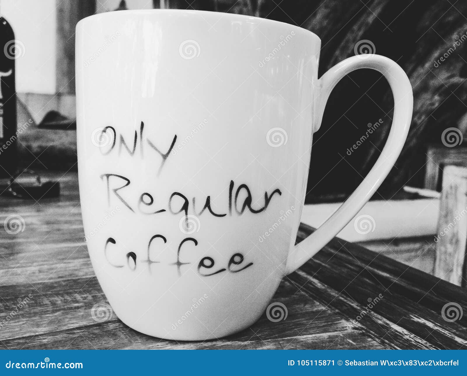 Only Regular Coffee Black and White Stock Image - Image of time ...