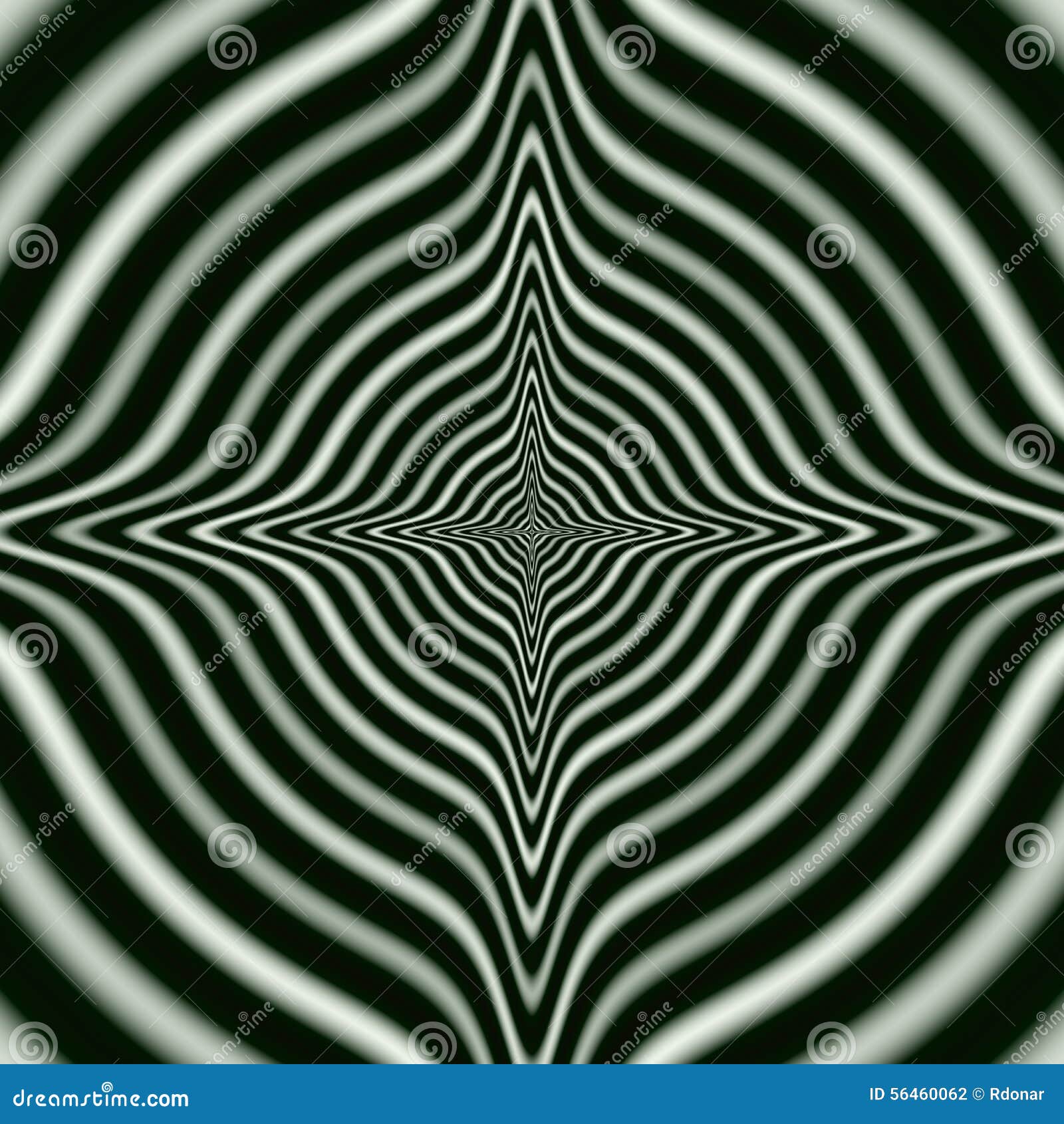 Regular Concentric Rings in Monochrome. Digital Abstract Image with a ...