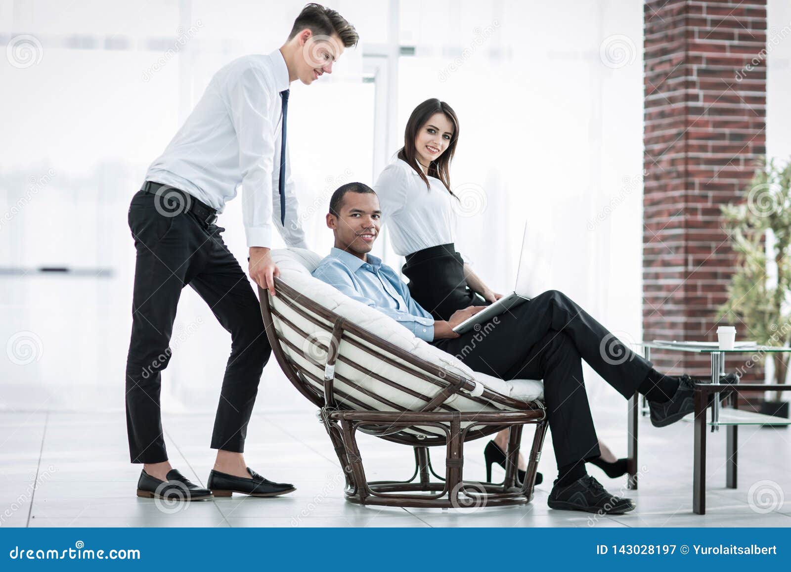 Regular Customer and Employees in a Modern Office Stock Image - Image ...