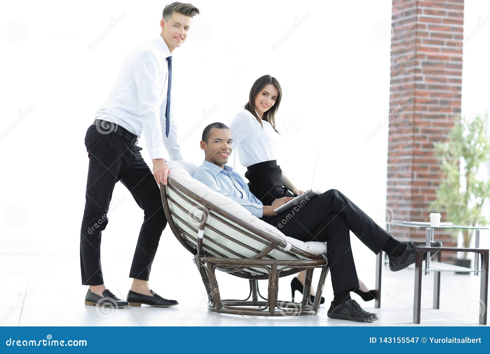 Regular Customer and Employees in a Modern Office Stock Image - Image ...