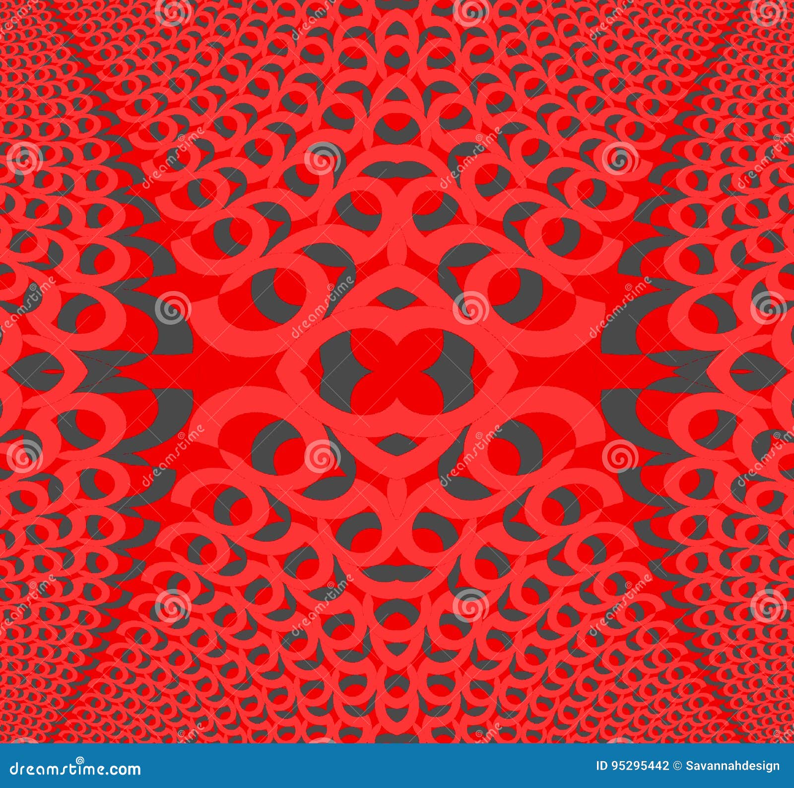 Regular Ellipses Pattern Pastel Red and Dark Gray on Red Centered Stock ...