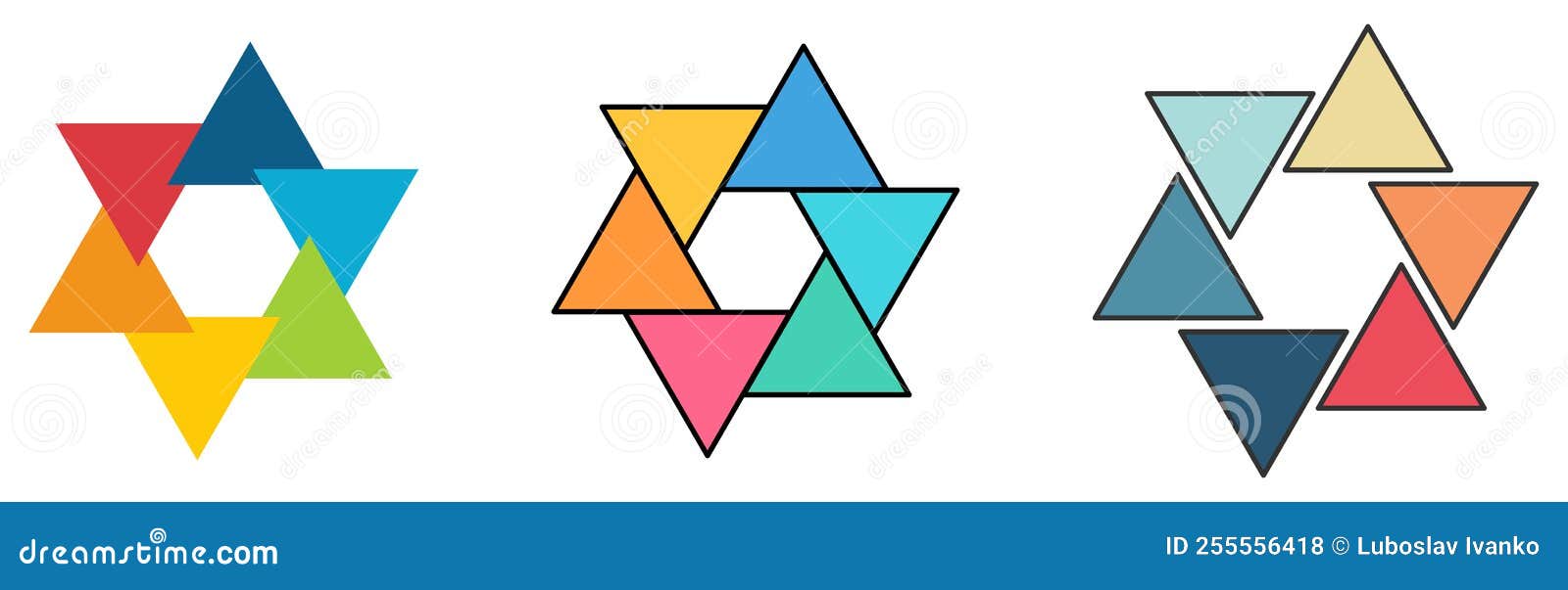 Regular or Equilateral Triangles Arranged in Circle, Overlapping ...