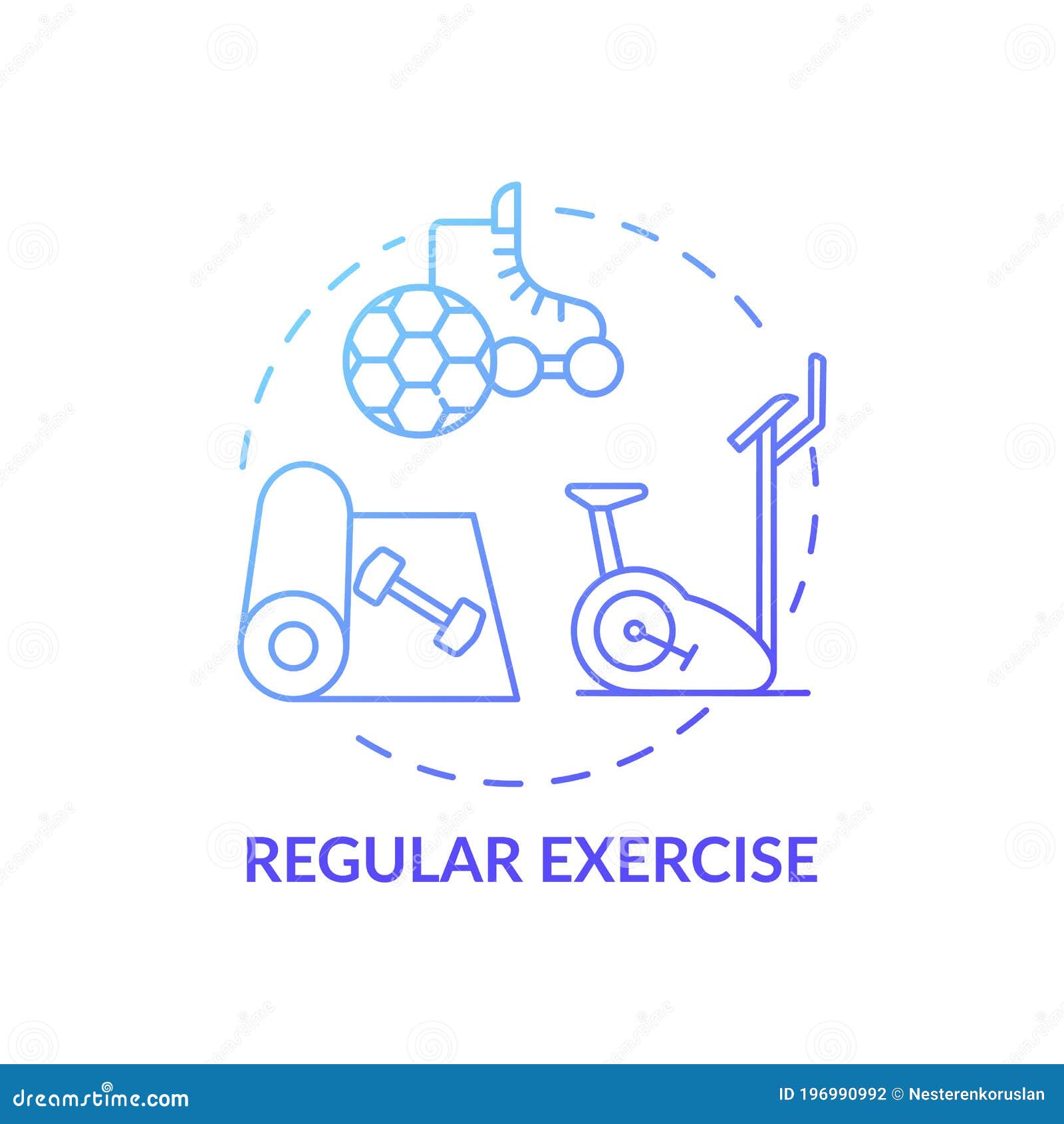 Regular Exercise Blue Gradient Concept Icon Stock Vector - Illustration ...