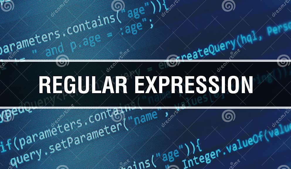 Regular Expression with Binary Code Digital Technology Background. Abstract Background with ...