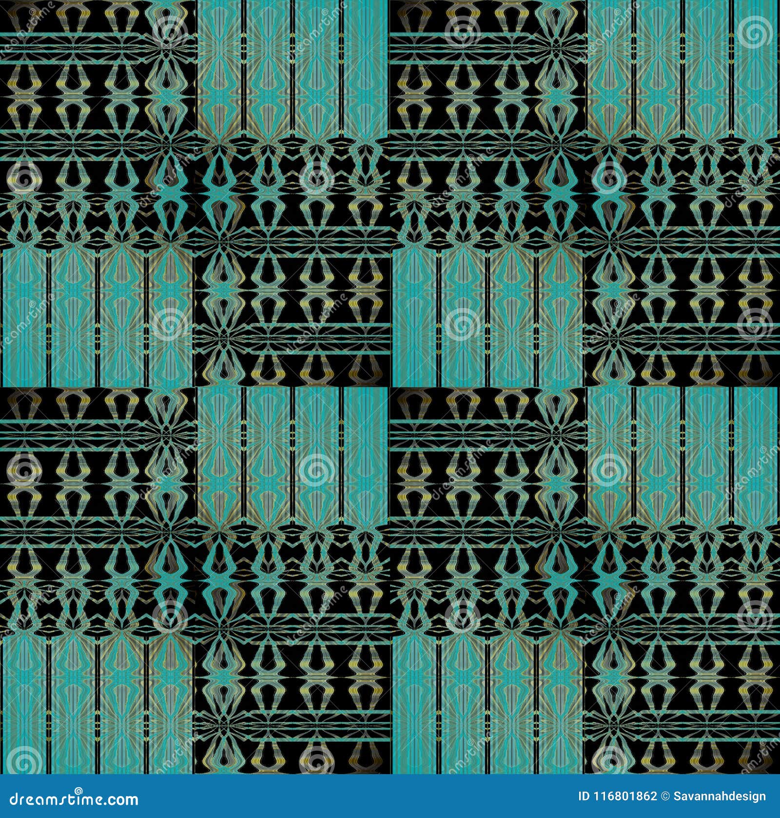 Regular Intricate Diamond and Triangle Pattern Turquoise Brown Black ...