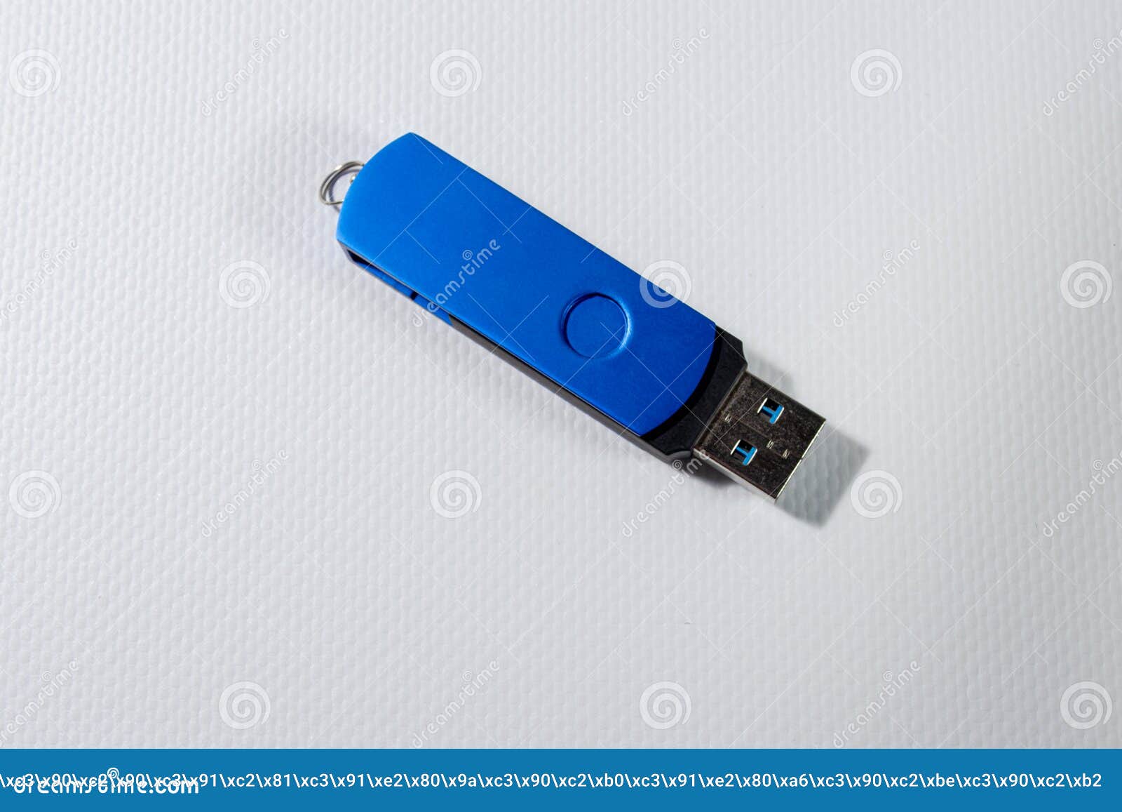 Bright Blue USB Drive Isolated on White Background Stock Photo - Image ...