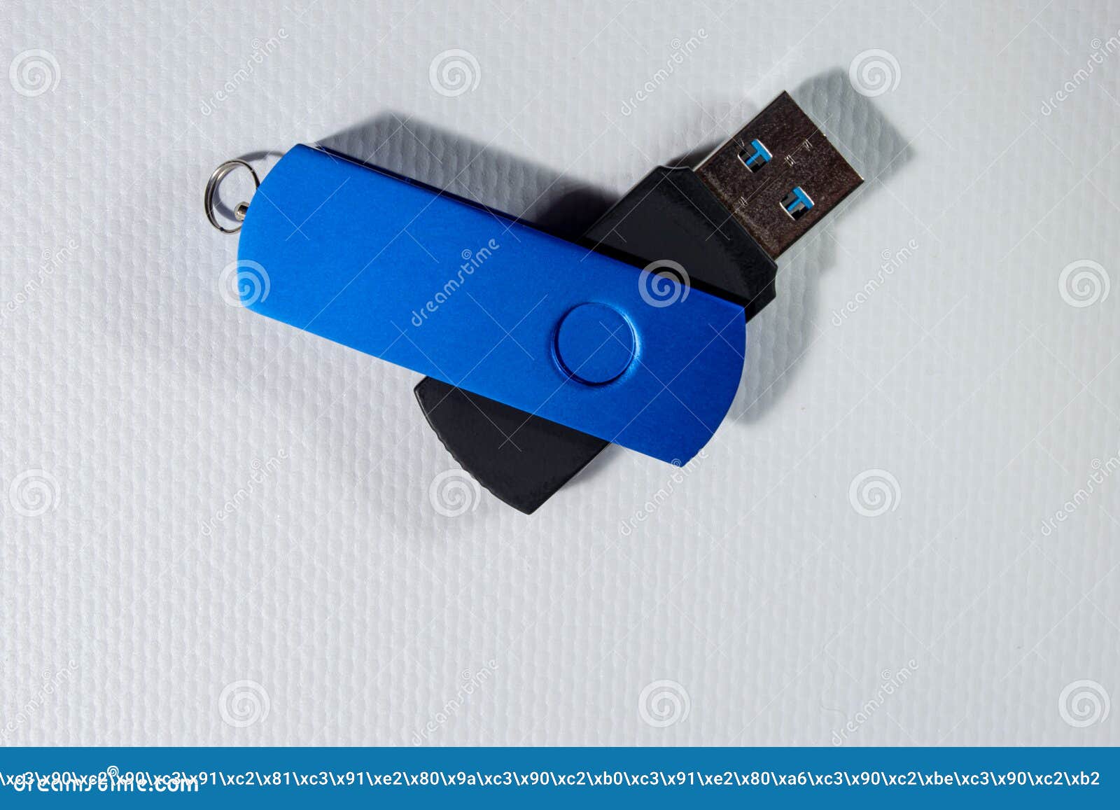 Bright Blue USB Drive Isolated on White Background Stock Photo - Image ...