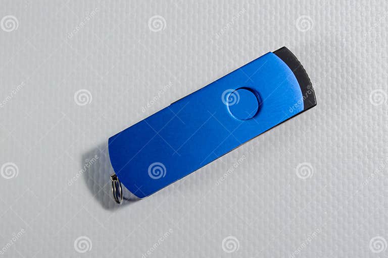 Bright Blue USB Drive Isolated on White Background Stock Image - Image ...