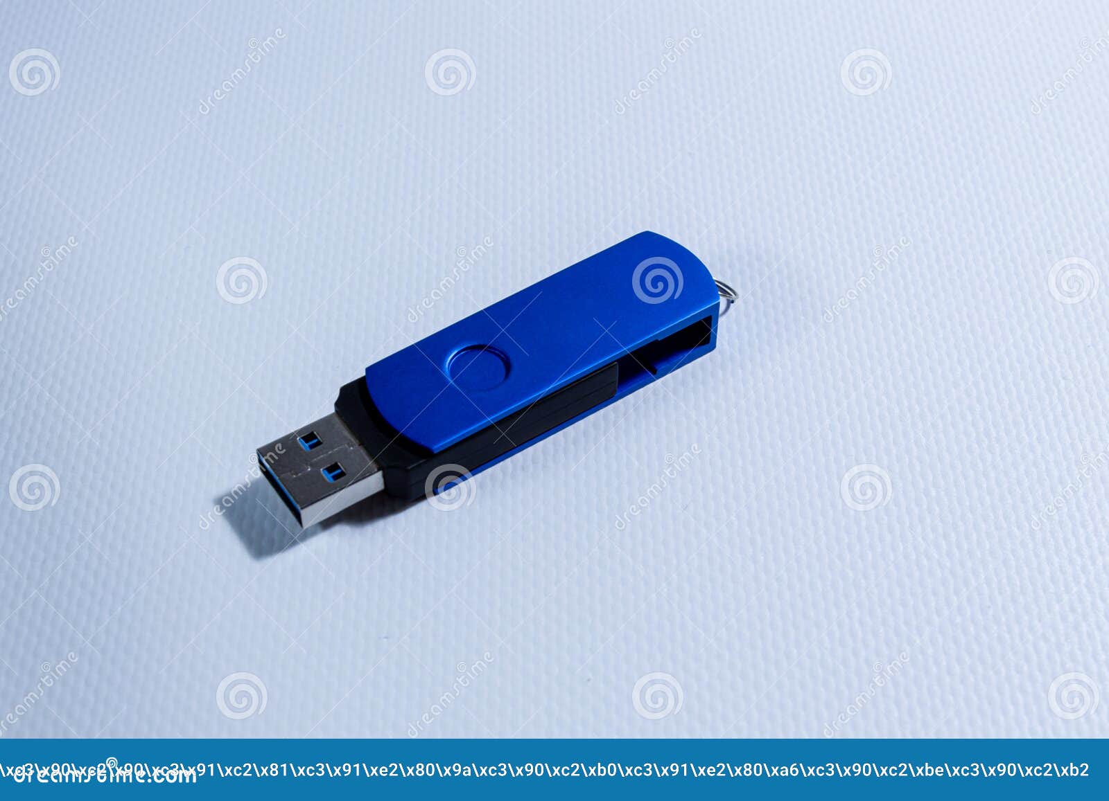 Bright Blue USB Drive Isolated on White Background Stock Image - Image ...