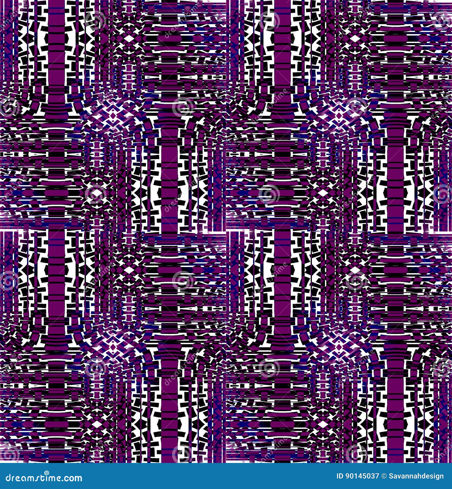 Regular Mosaic Pattern Purple White Black Dark Blue Stock Illustration ...