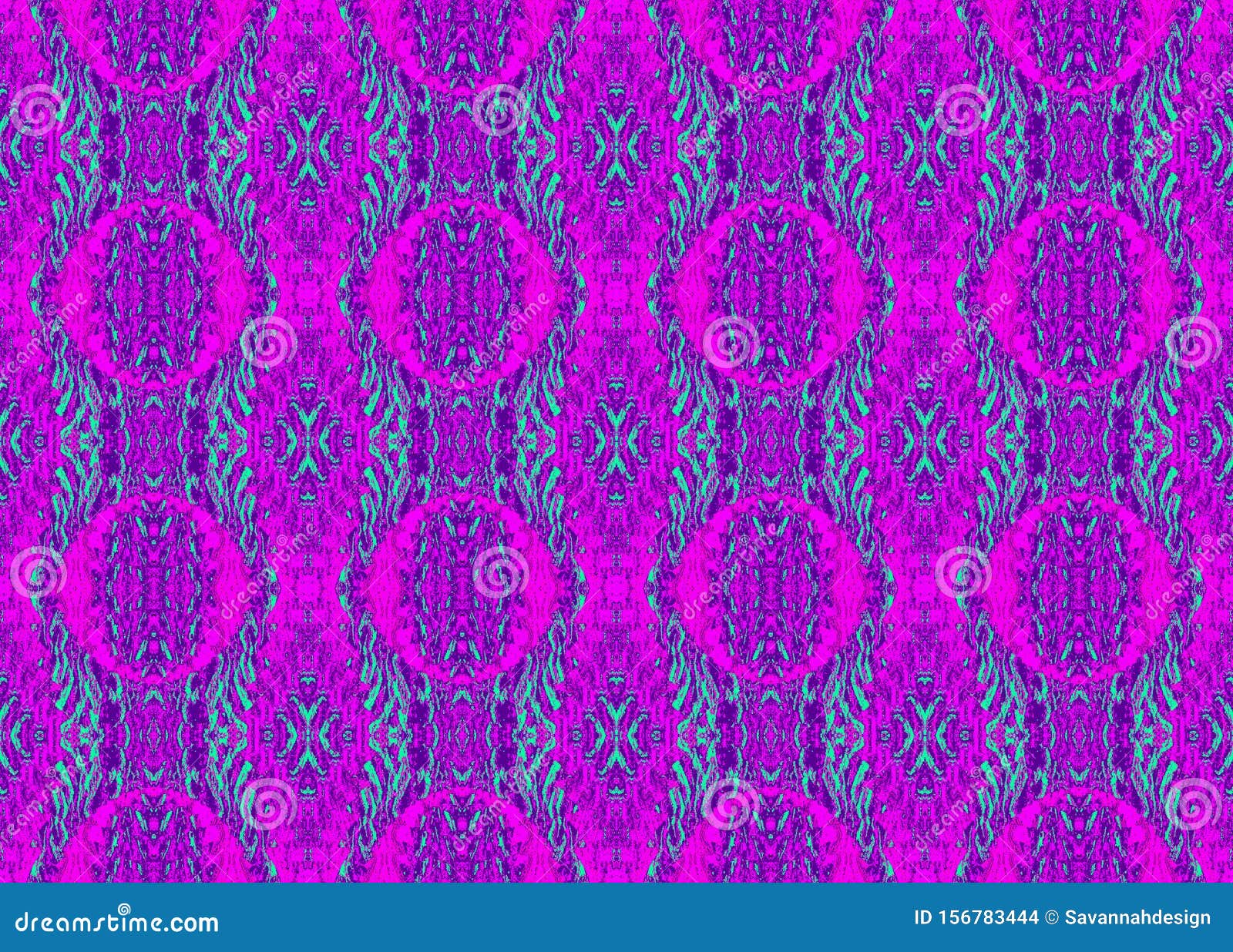 Regular Ornamental Pattern Circles Violet and Purple with Mint Green ...