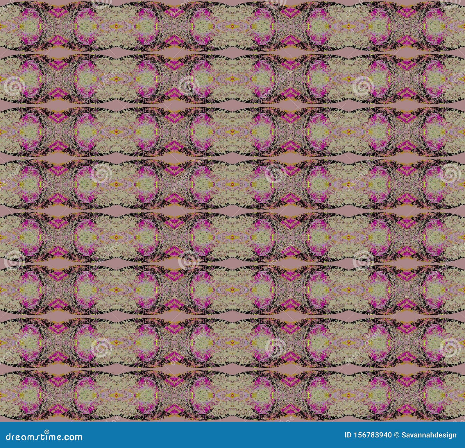 Regular Ornate Ellipses and Diamond Pattern Pink Purple Violet Gray and ...