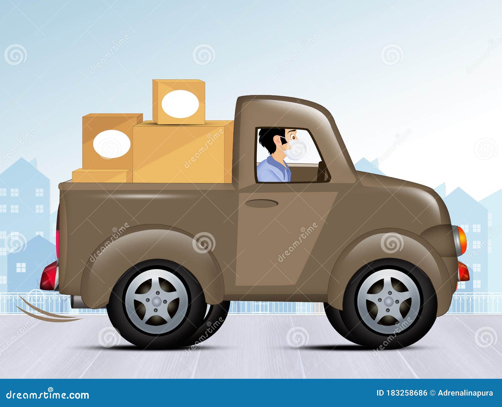 Regular Parcel Deliveries for Covid-19 Problem Stock Illustration ...