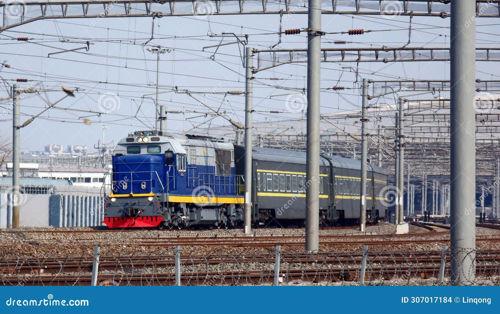 A Regular Passenger Train Pulled Out of the Station.. Stock Photo ...