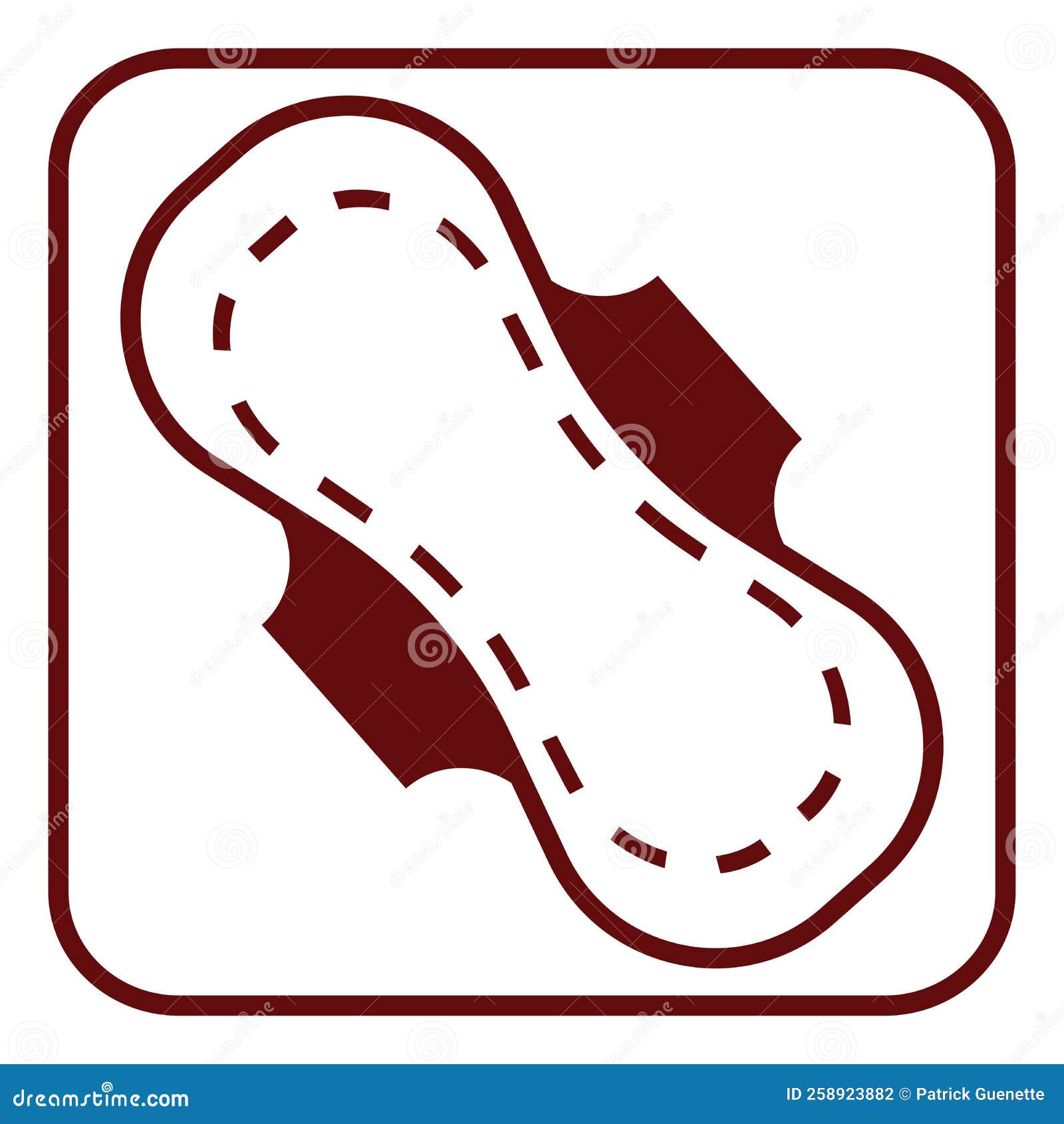 Regular period pad, icon stock vector. Illustration of toilet - 258923882