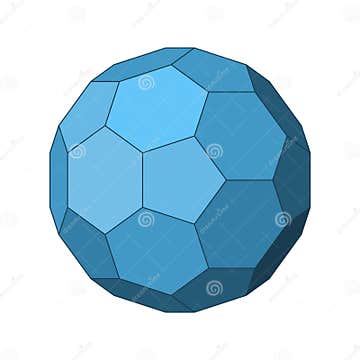 Blue Truncated Icosahedrons. Geometric Soccer Ball or Football Shape ...