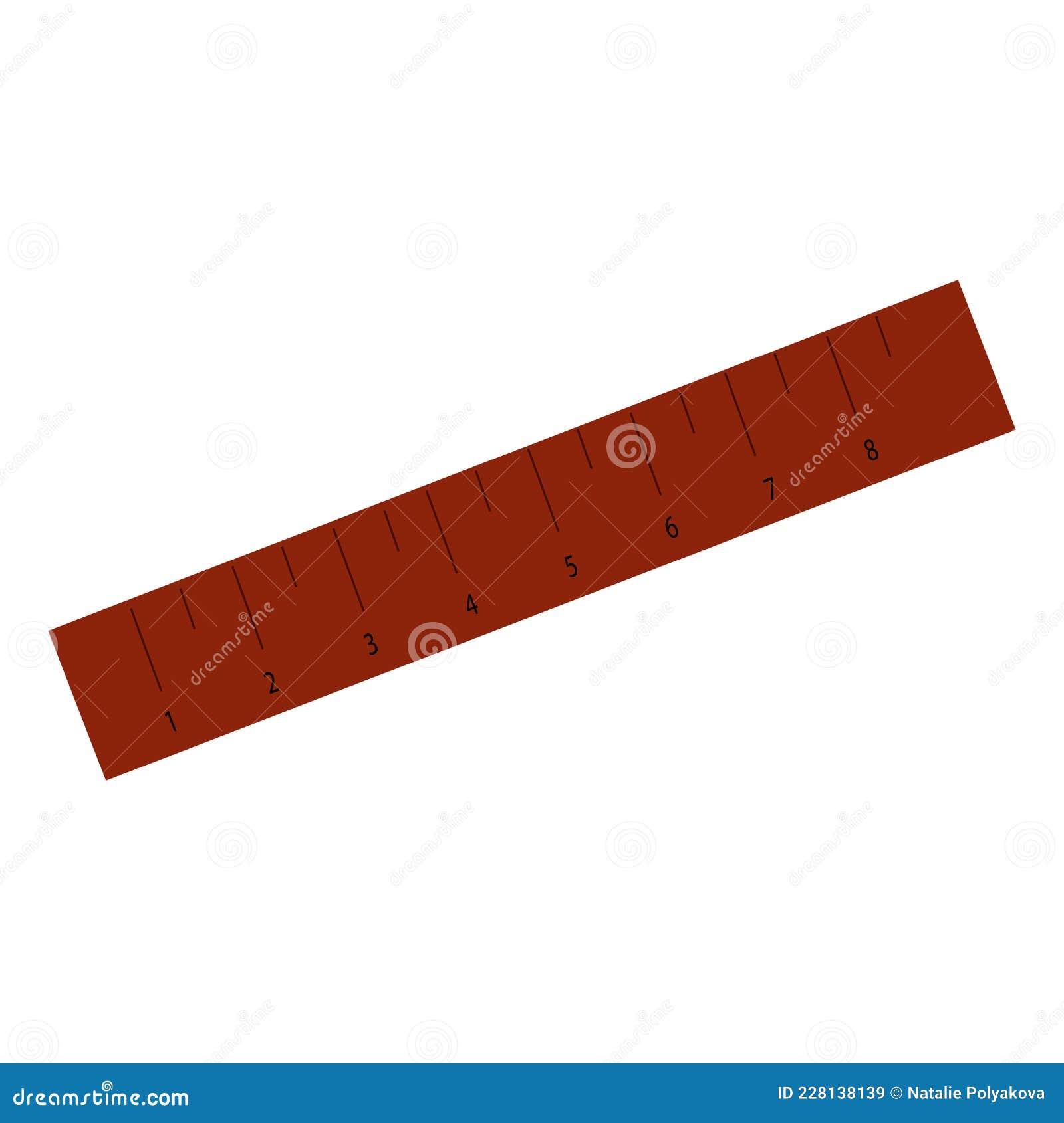Regular Rectangular Red Ruler with Markers for Drawing Stock Vector ...