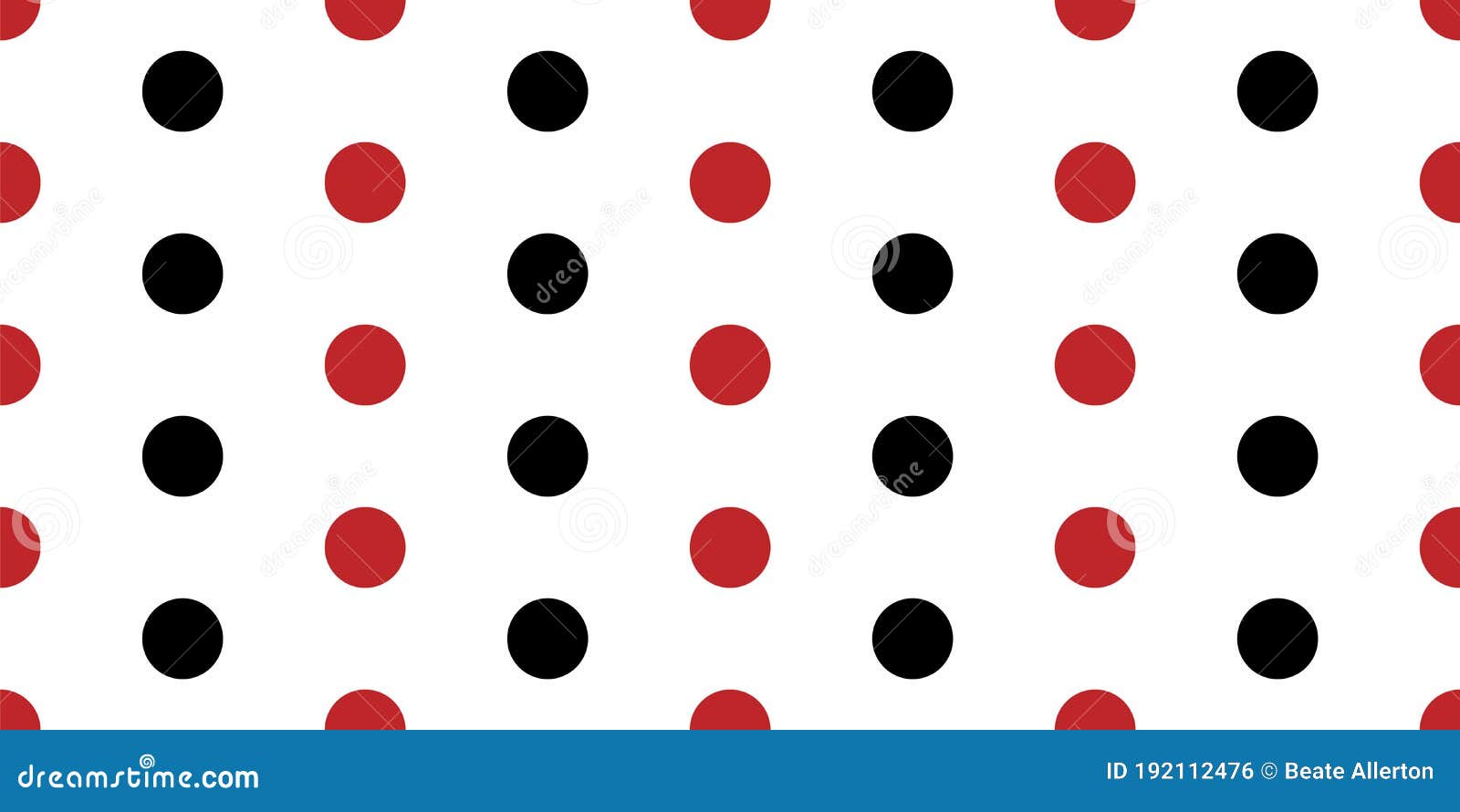 Regular Red And Black Polka Dots Seamless Vector Border. Simple Banner ...
