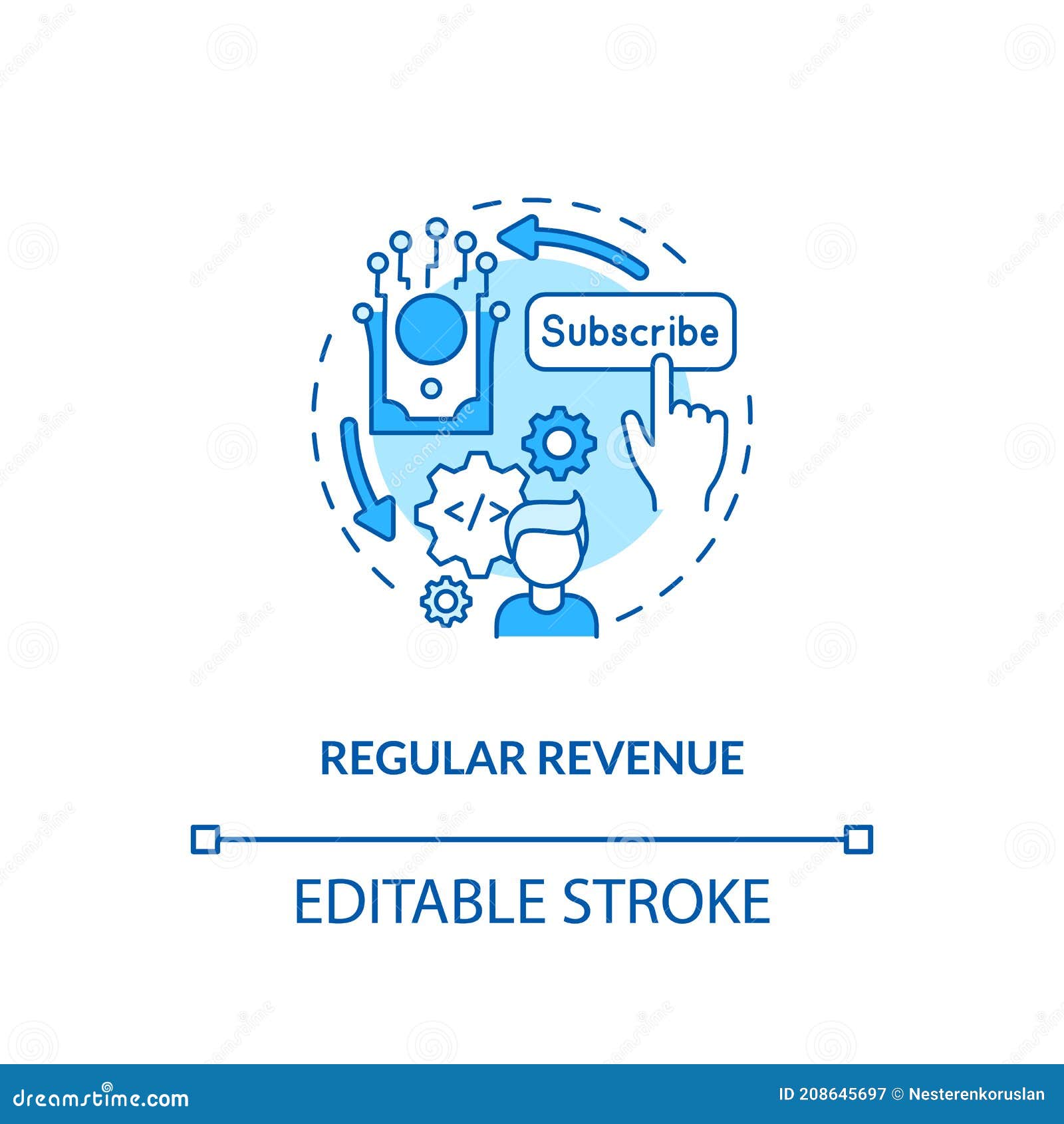 Regular Revenue Concept Icon Stock Vector - Illustration of service ...