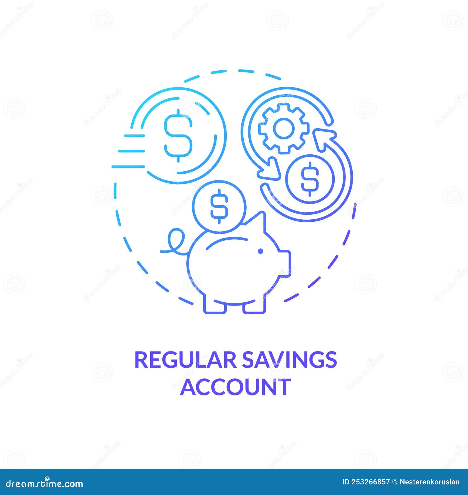 Regular Savings Account Blue Gradient Concept Icon Stock Vector ... Regular Savings Account Blue Gradient Concept Icon Stock Vector ...