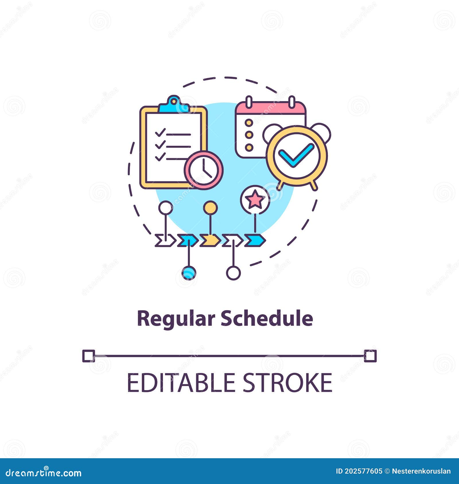 Regular Schedule Concept Icon Stock Vector - Illustration of blue, plan ...