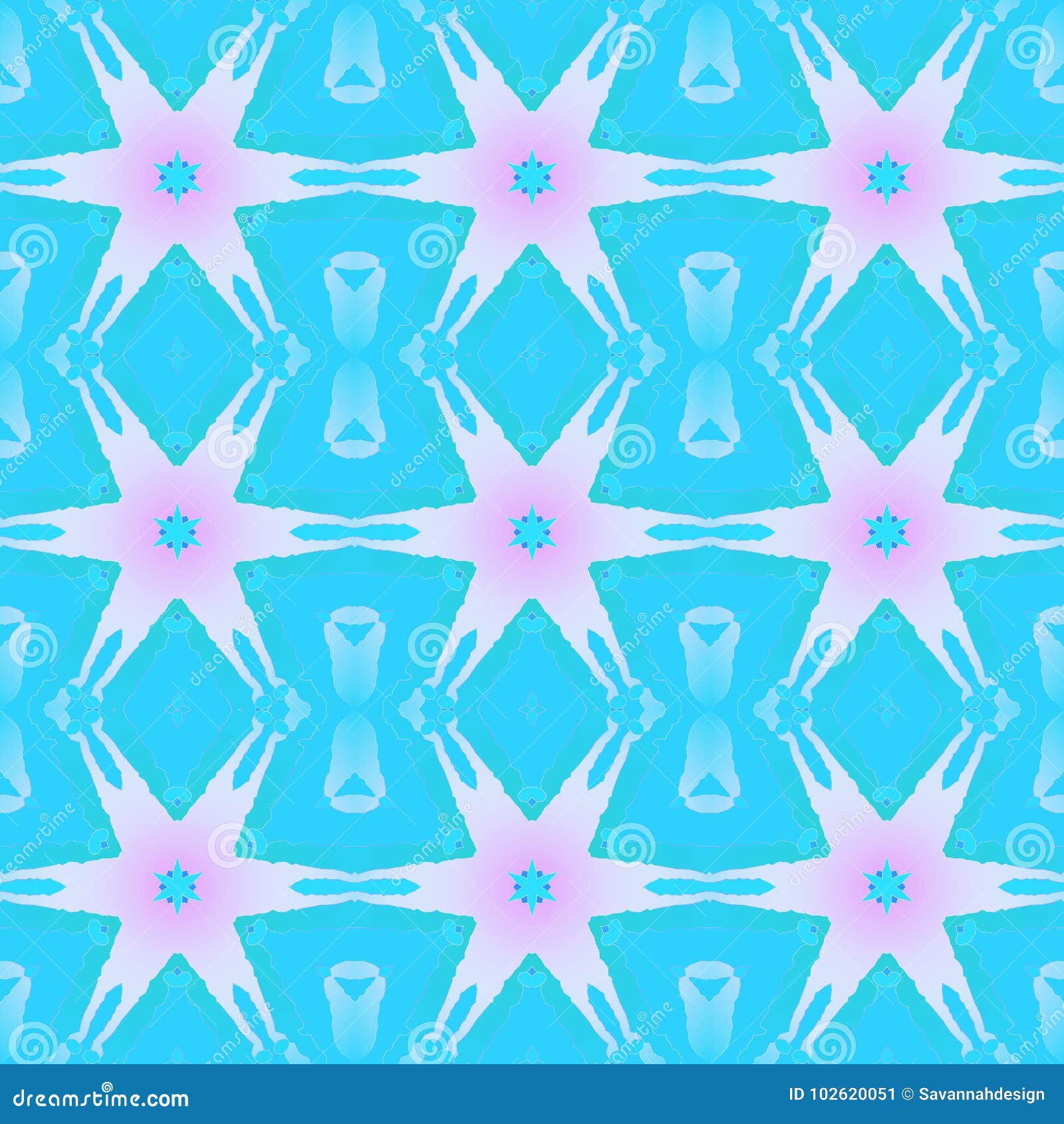 Regular Seamless Star Pattern Pink Turquoise Blue Stock Illustration ...
