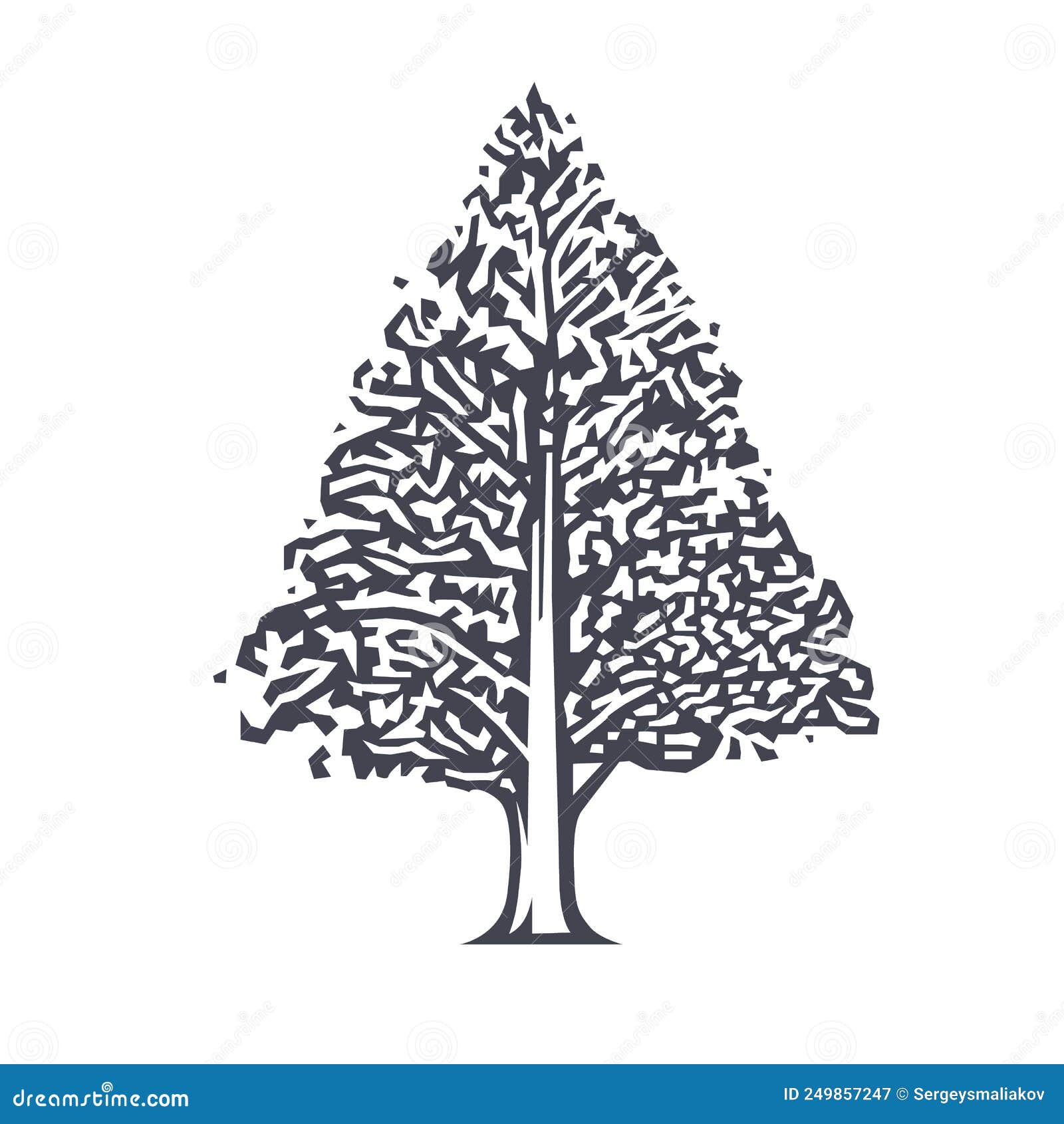 Regular Shaped Tree Illustration Stock Vector - Illustration of branch ...