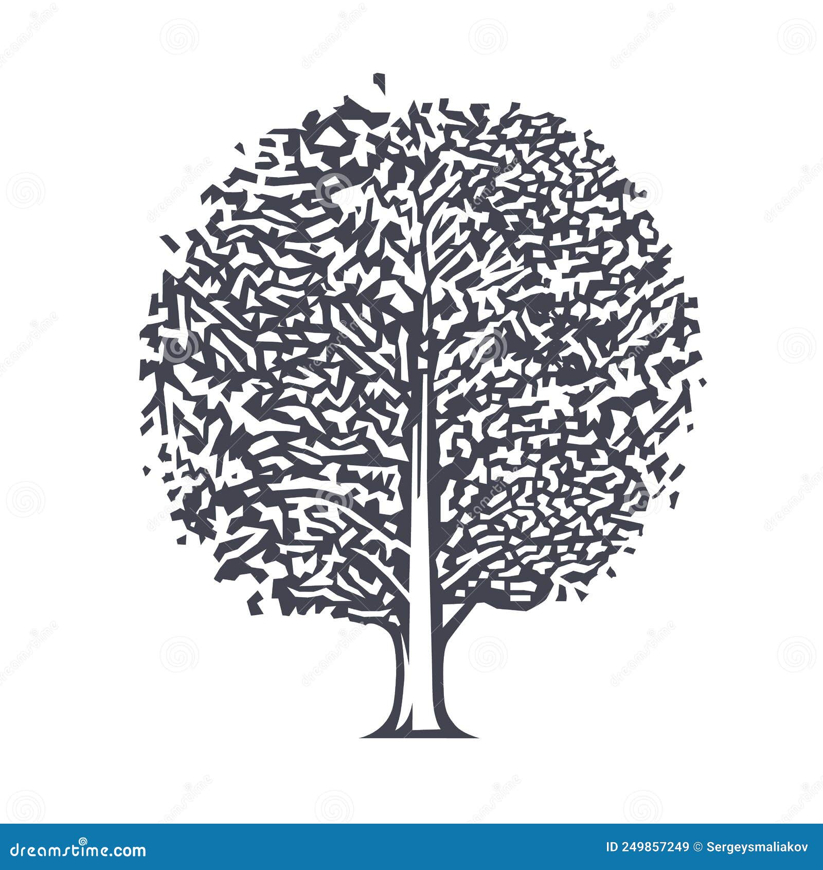 Regular Shaped Tree Illustration Stock Vector - Illustration of nature ...