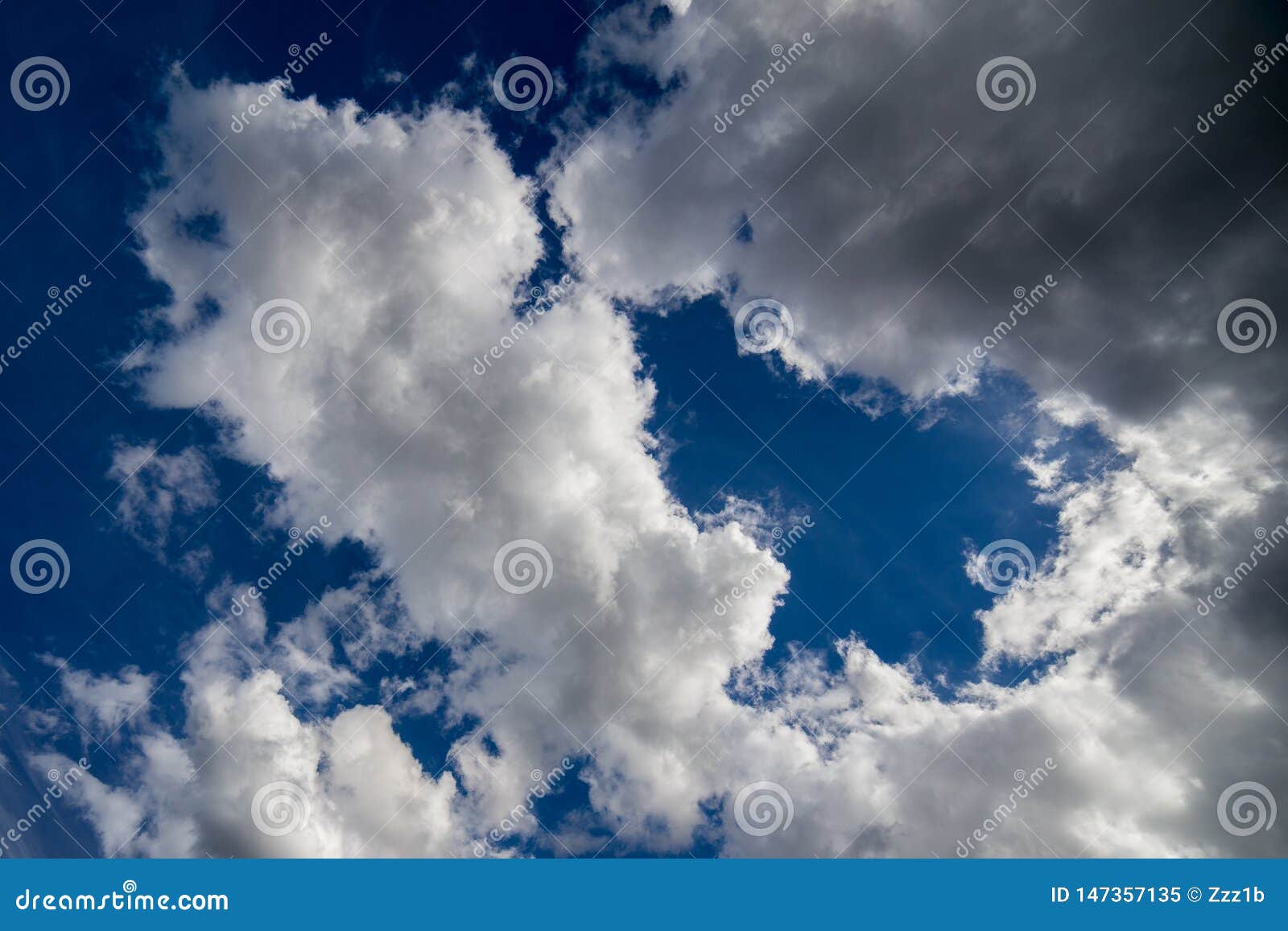 Regular Spring Clouds on Blue Sky at Daylight in Continental Europe ...