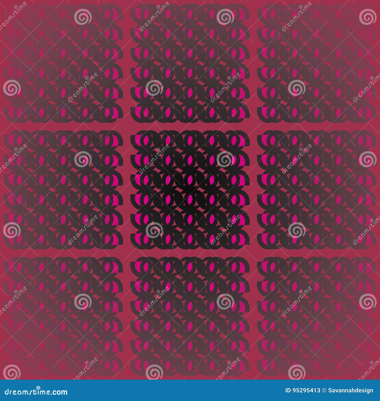 Regular Squares Pattern with Oval Elements Violet Magenta Gray Black on ...