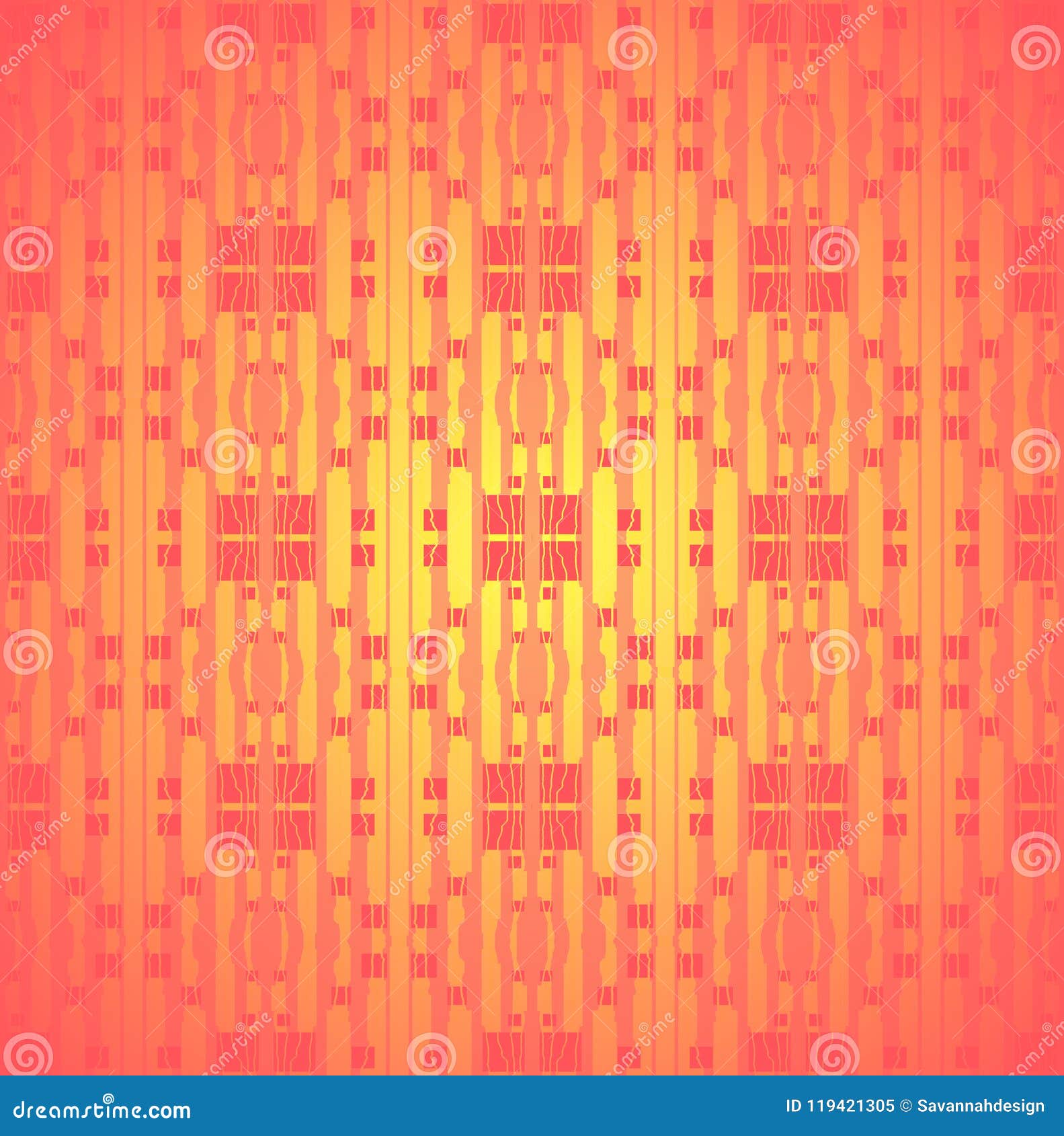 Regular Squares and Stripes Pattern Red Orange Yellow Centered Stock ...