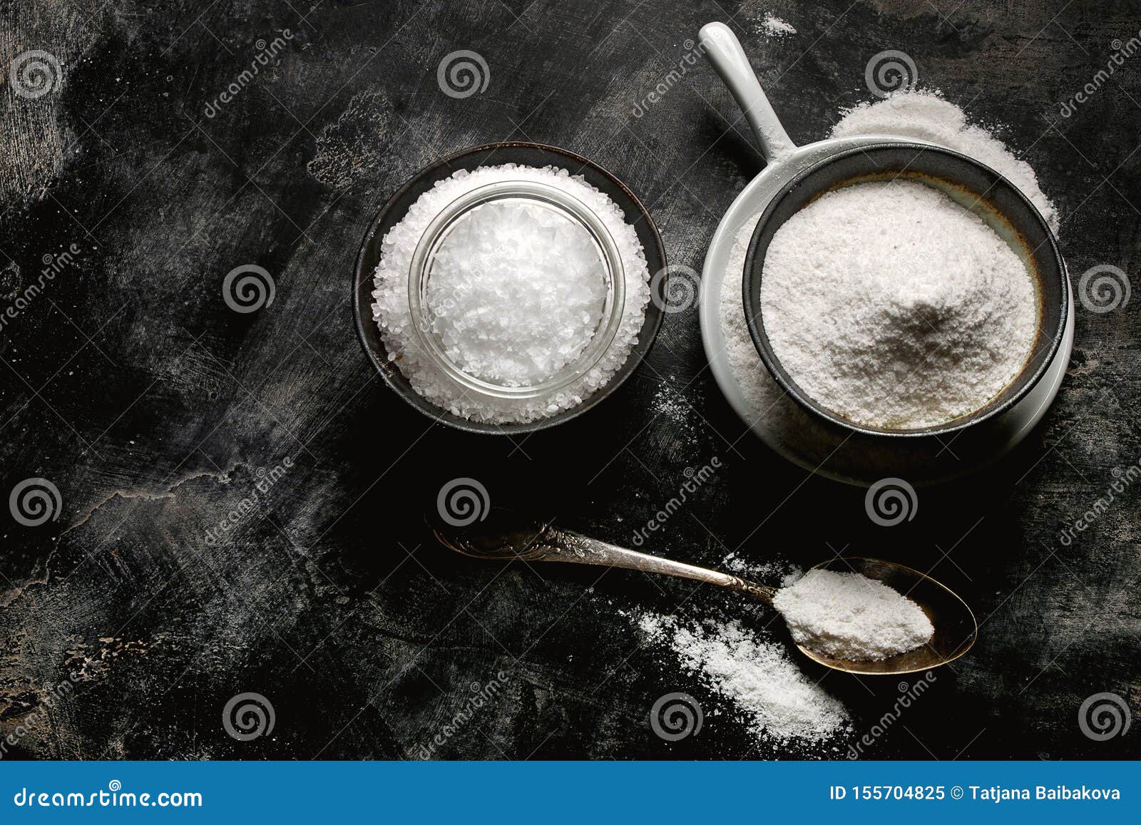 Regular Table Salt and Sea Salt Stock Image - Image of salt, eating ...