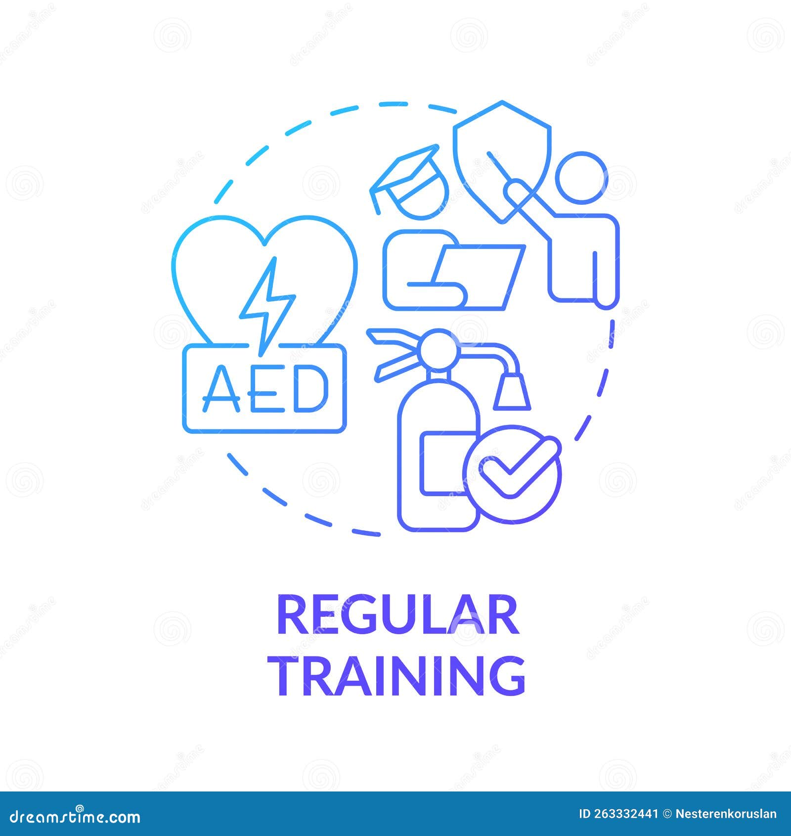 Regular Training Blue Gradient Concept Icon Stock Vector - Illustration ...