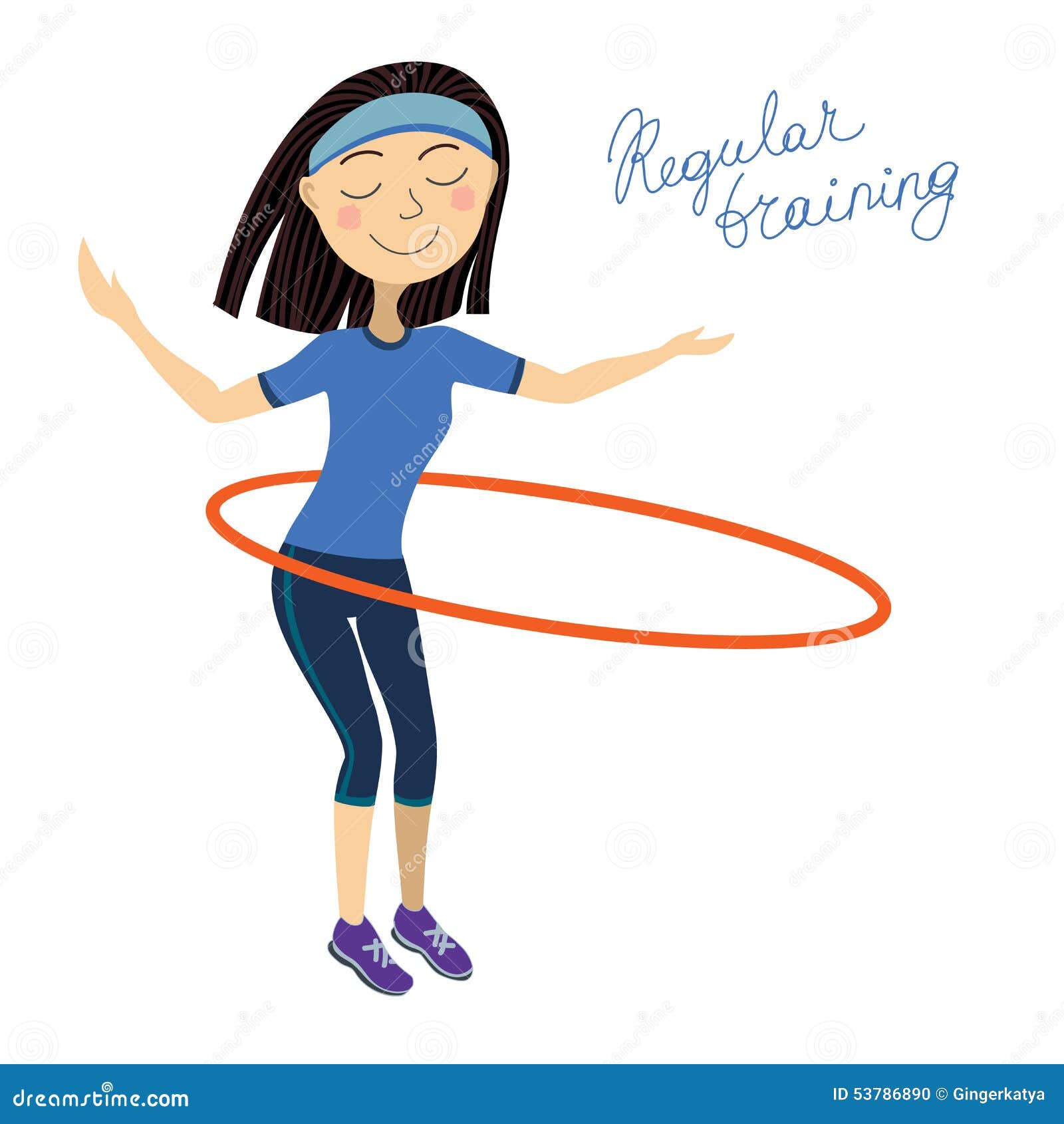 Regular Training, Spin the Hoop Girl Stock Vector - Illustration of ...