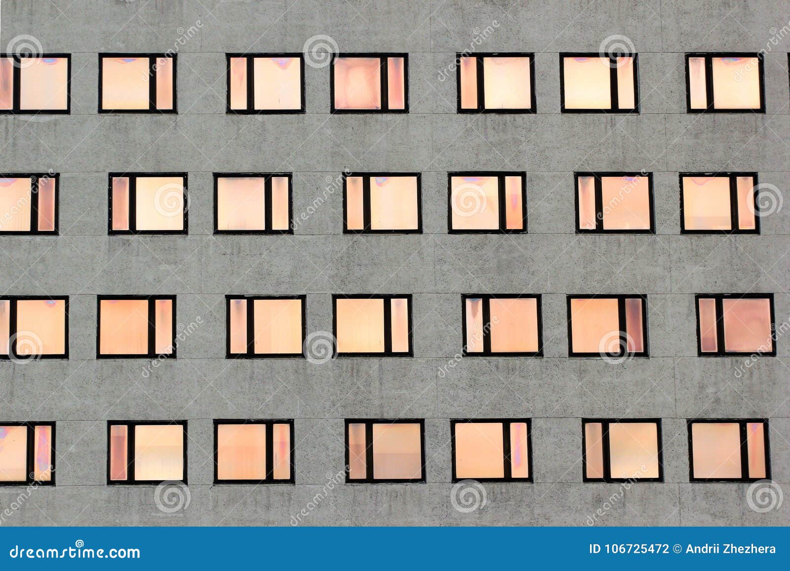 Regular Windows Pattern on Facade of a Building Stock Photo - Image of ...