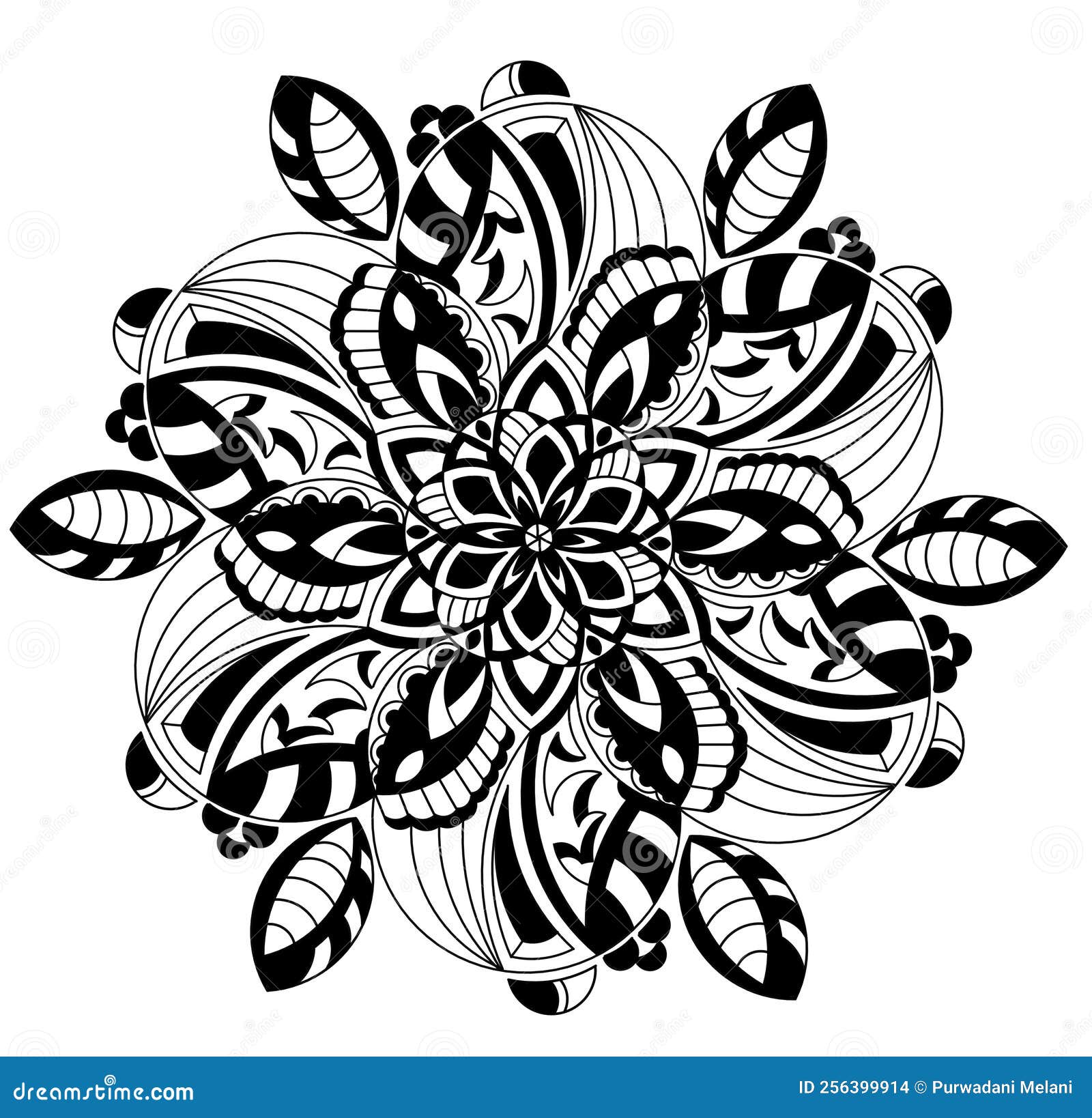 Mandala 15 stroke stock vector. Illustration of branch - 256399914