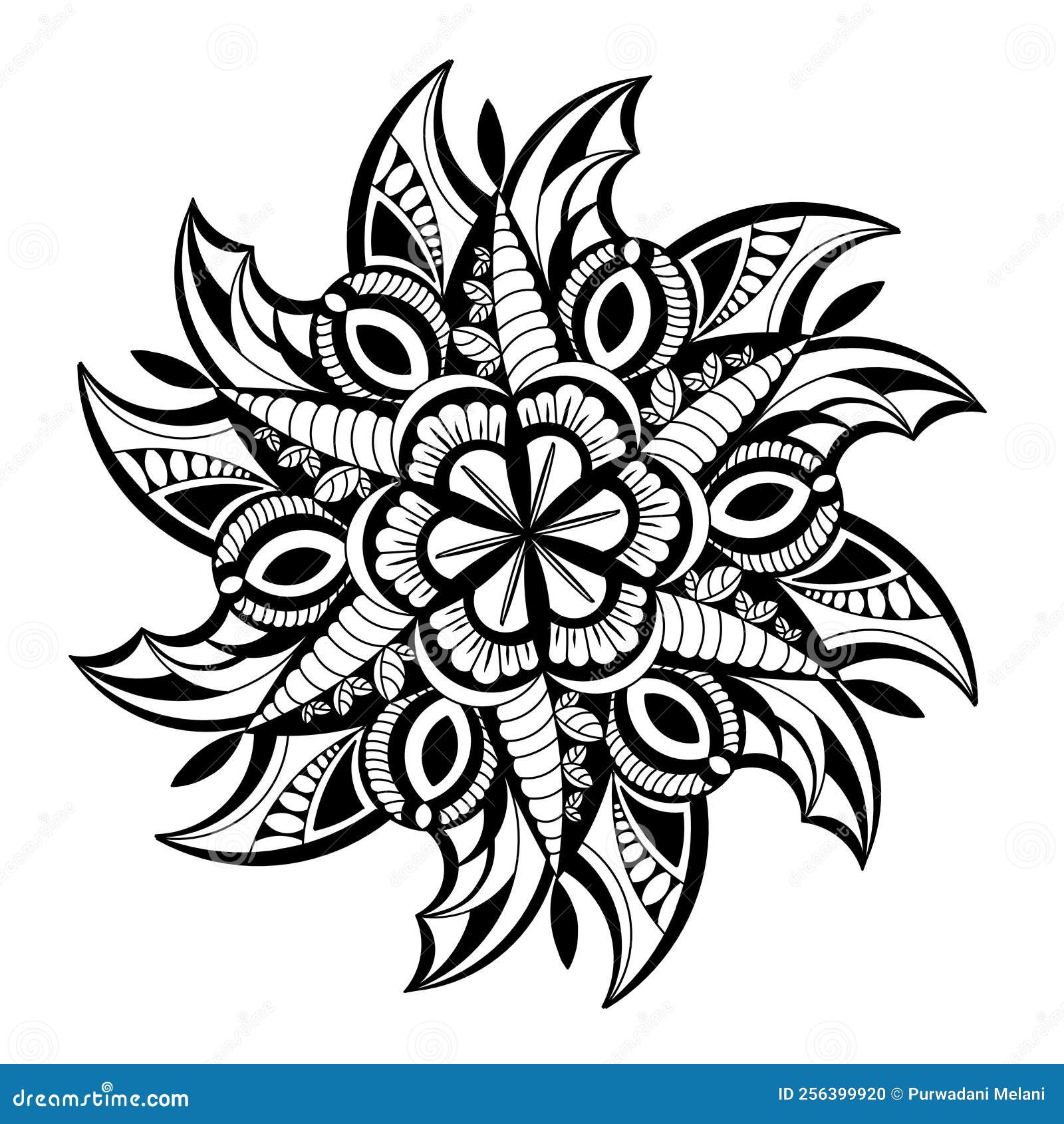 Mandala 12 stroke stock vector. Illustration of sketch - 256399920