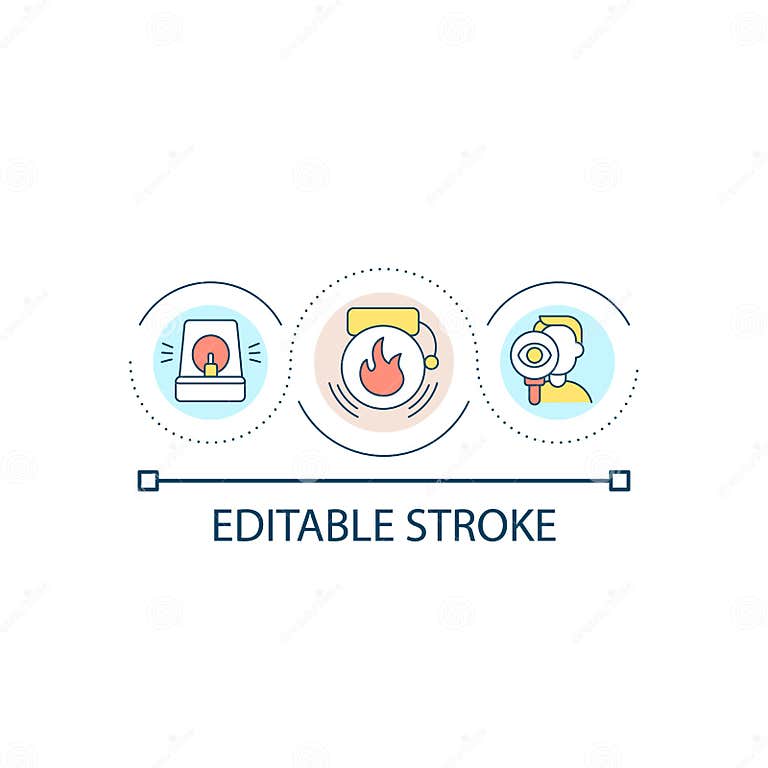 Regularly Test Smoke Detector Loop Concept Icon Stock Vector ...