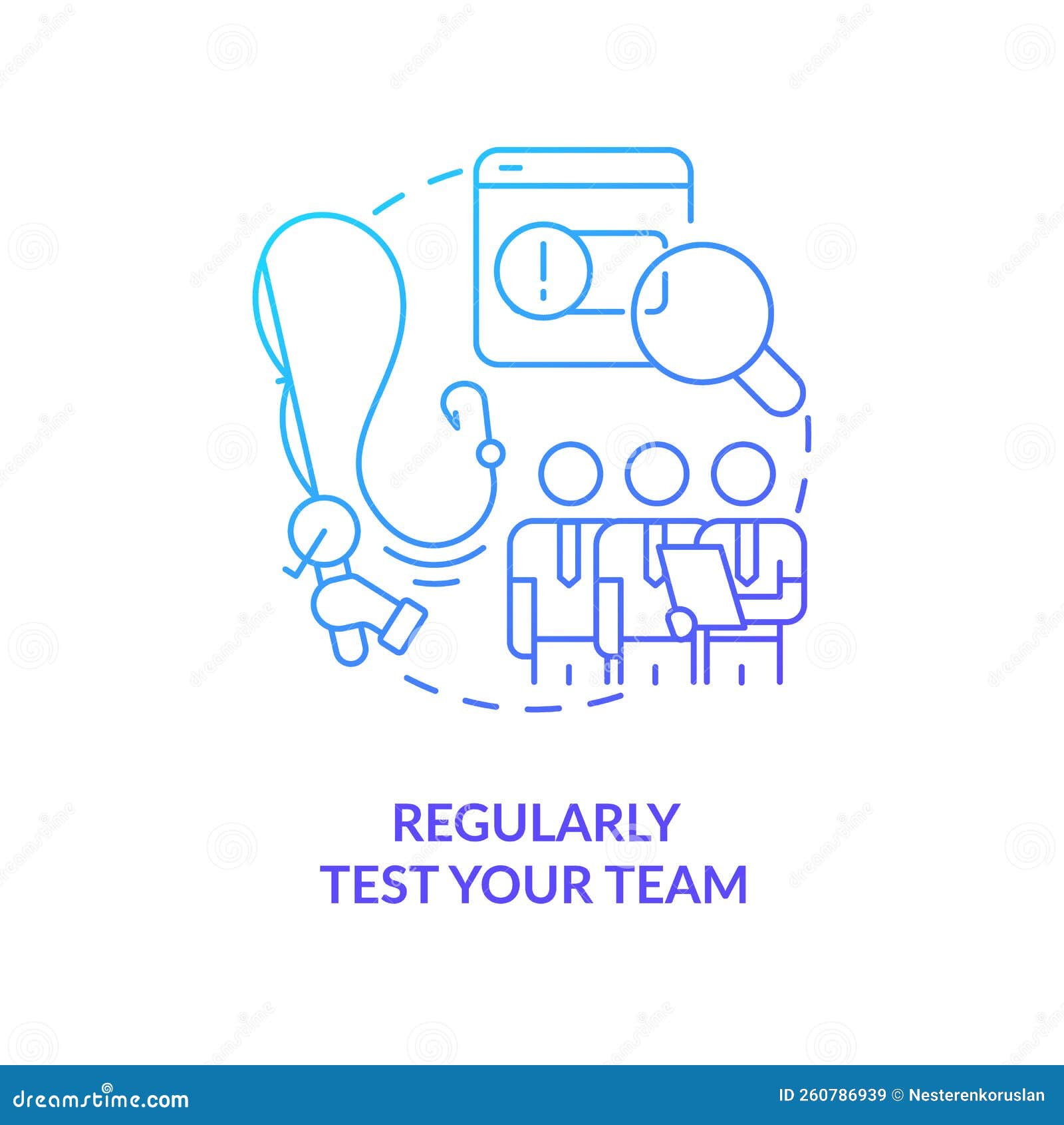 Regularly Test Your Team Blue Gradient Concept Icon Stock Vector ...