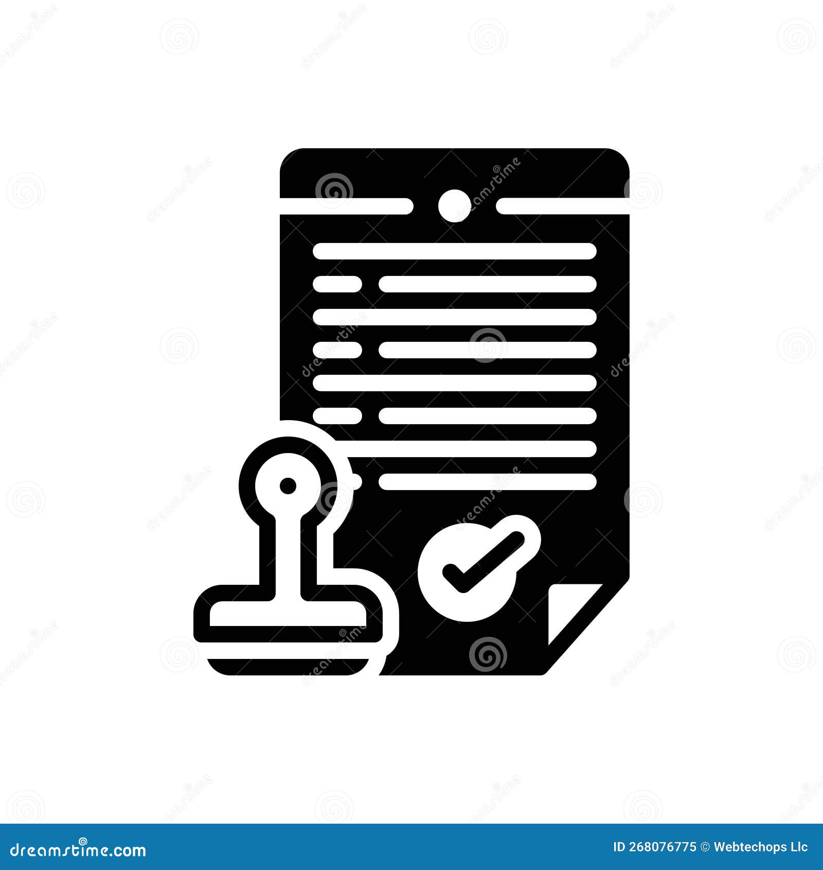 Black Solid Icon for Regulated, Notary and Stamp Stock Illustration ...