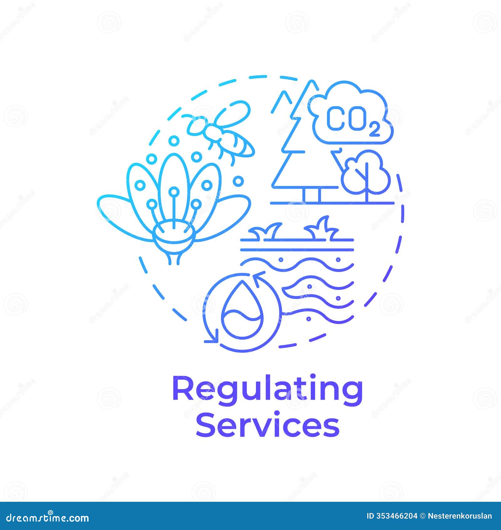 Regulating Services Blue Gradient Concept Icon Stock Illustration ...