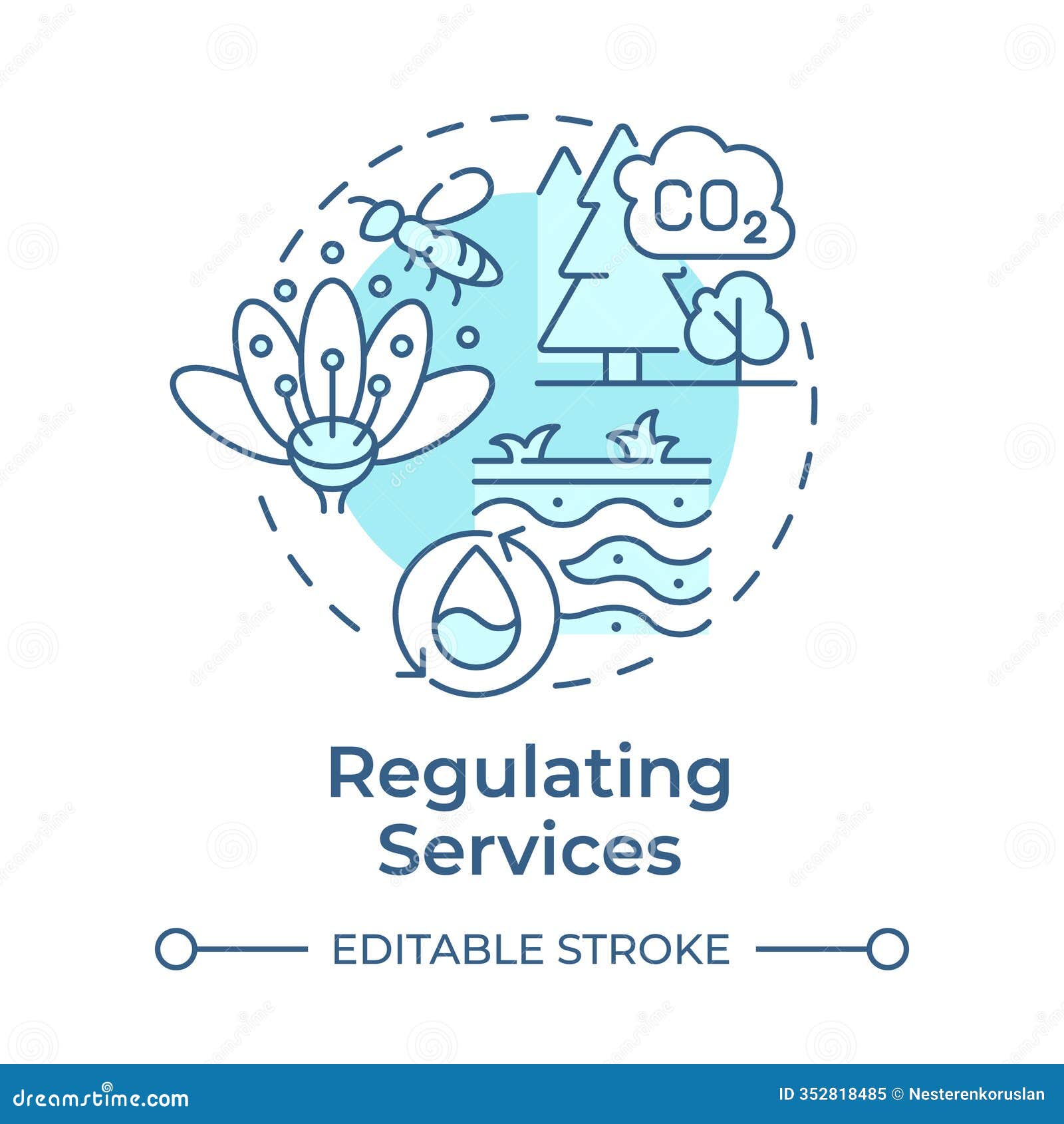 Regulating Services Soft Blue Concept Icon Stock Illustration ...